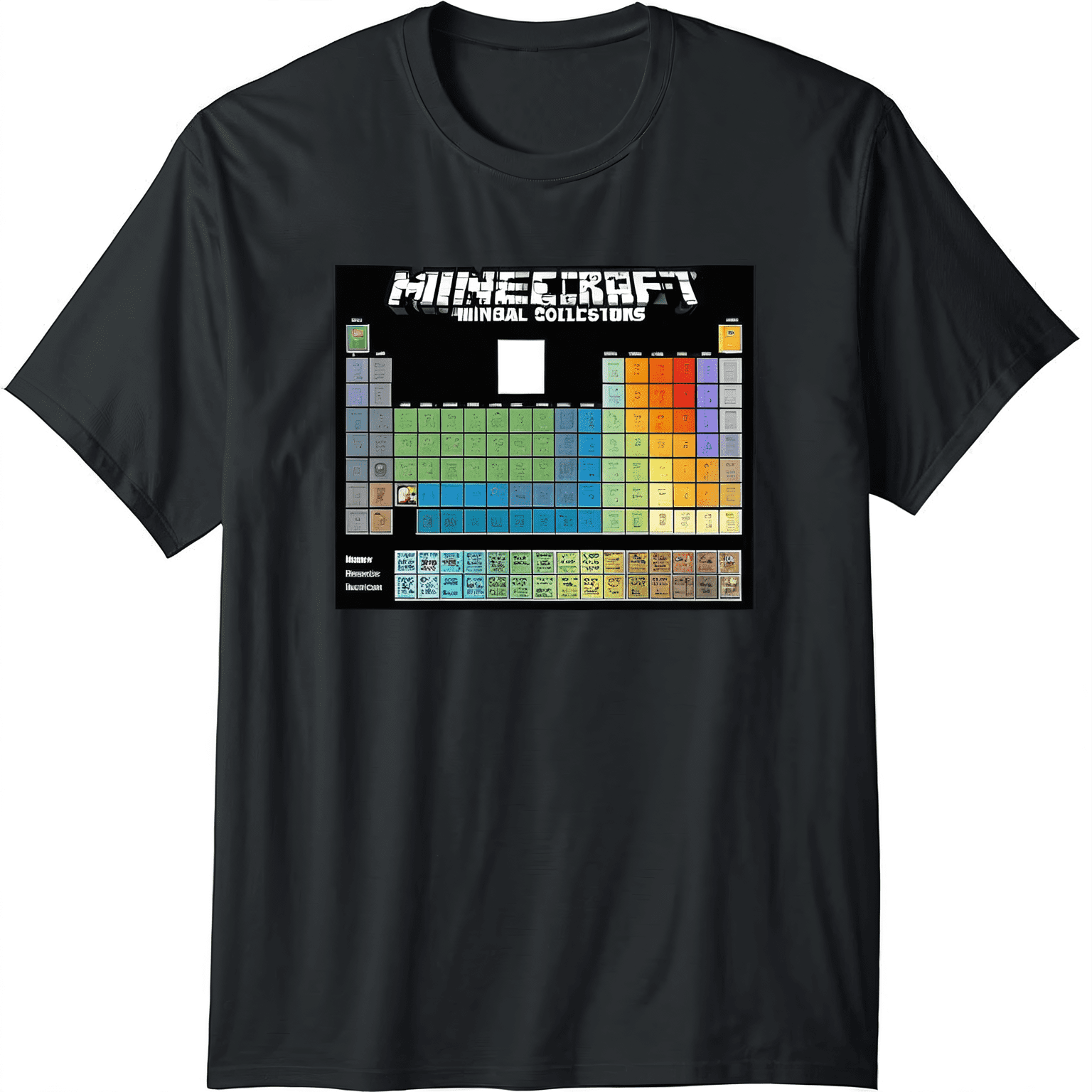 100% pure cotton Minecraft Periodic Table Of Blocks T-Shirt - Walmart.com