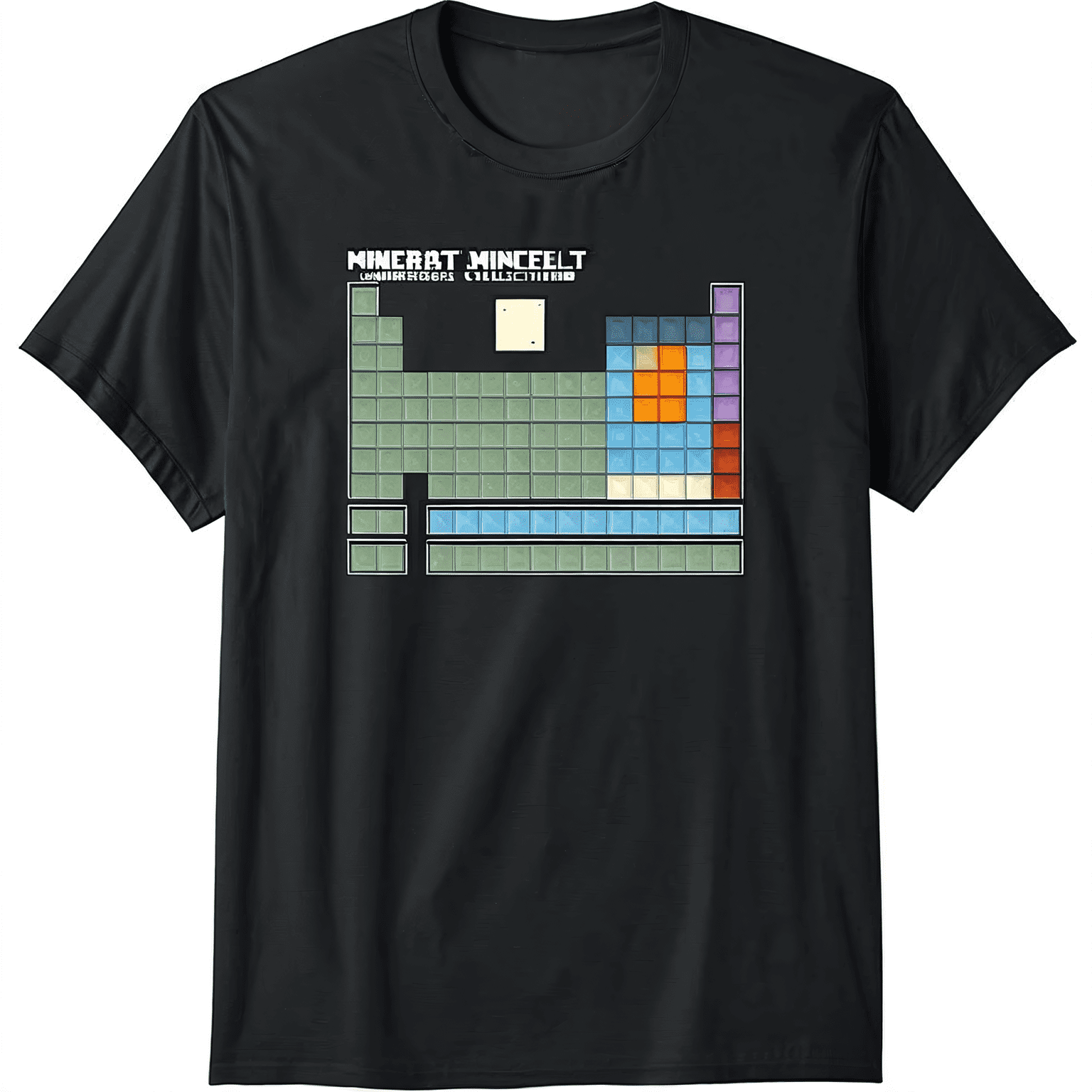100% pure cotton Minecraft Periodic Table Of Blocks T-Shirt - Walmart.com