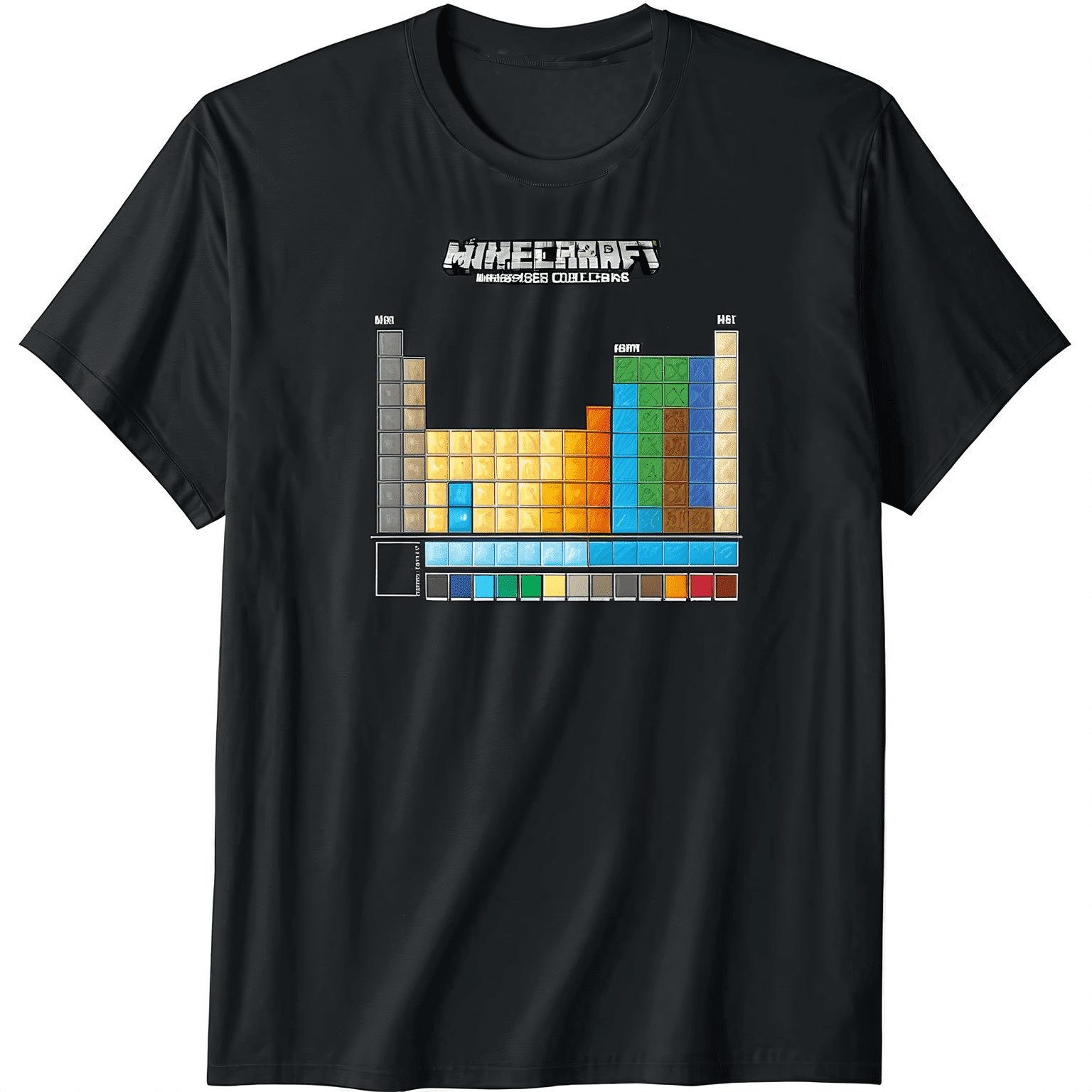 100% pure cotton Minecraft Periodic Table Of Blocks T-Shirt - Walmart.com