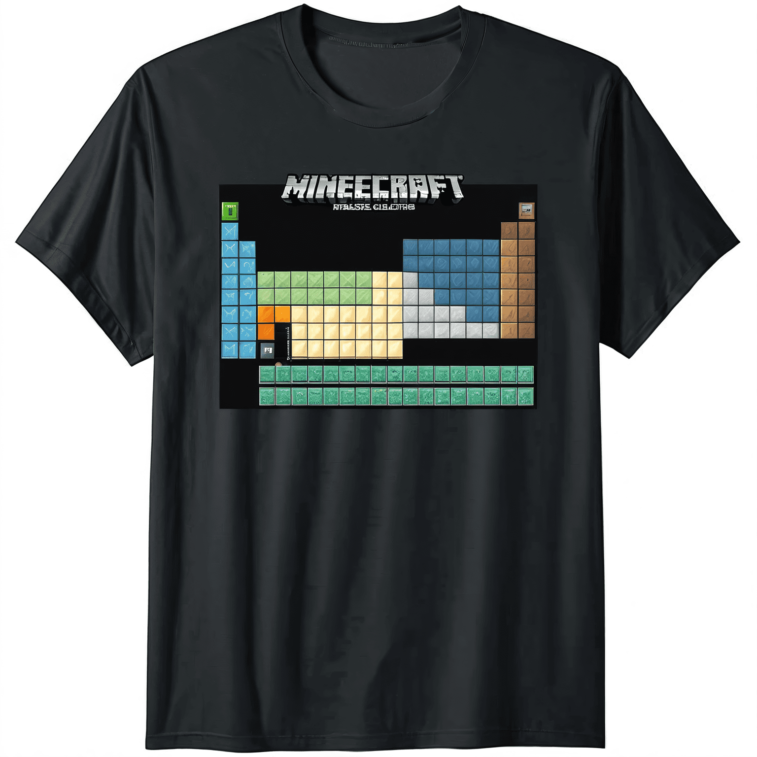 100% pure cotton Minecraft Periodic Table Of Blocks T-Shirt - Walmart.com
