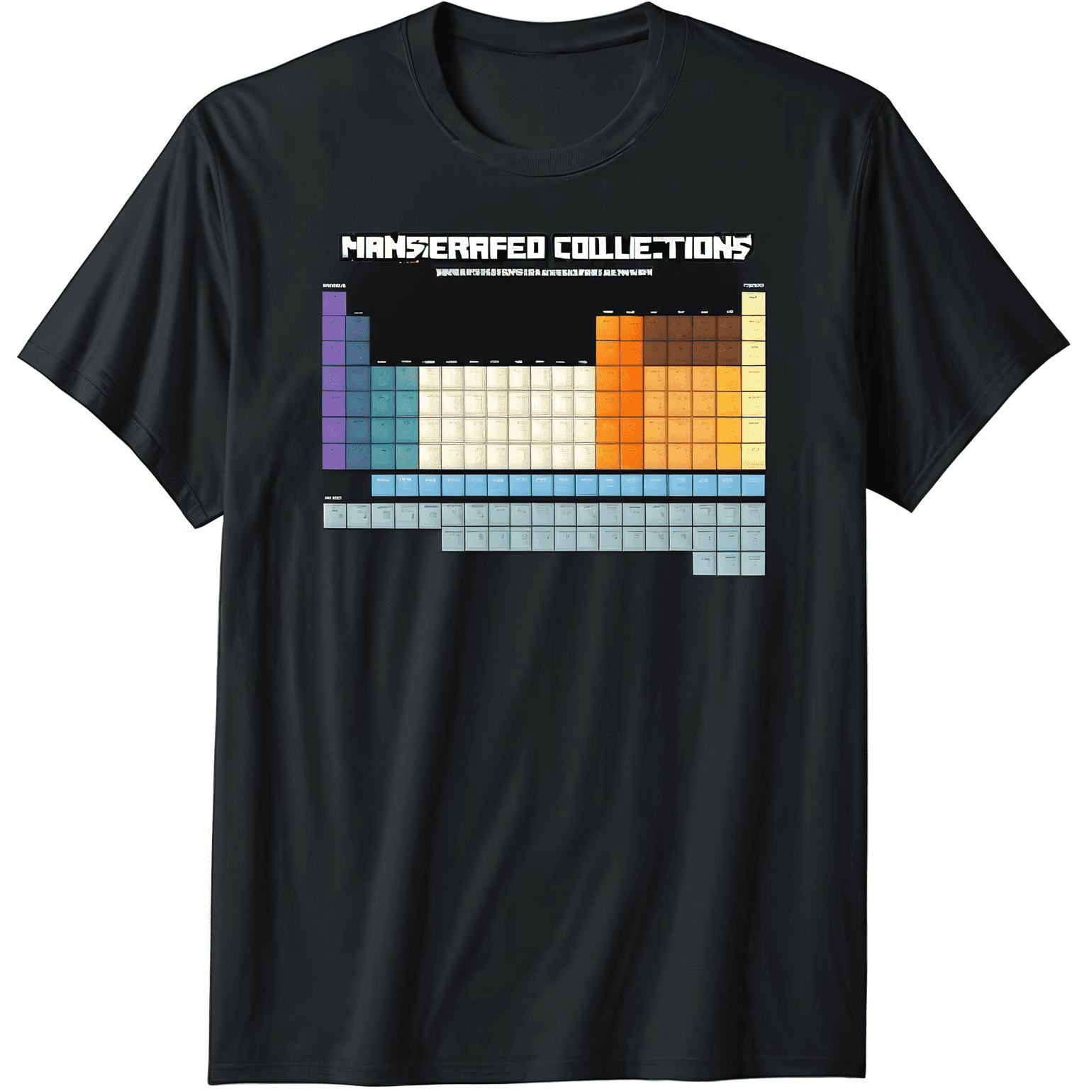 100% pure cotton Minecraft Periodic Table Of Blocks T-Shirt - Walmart.com