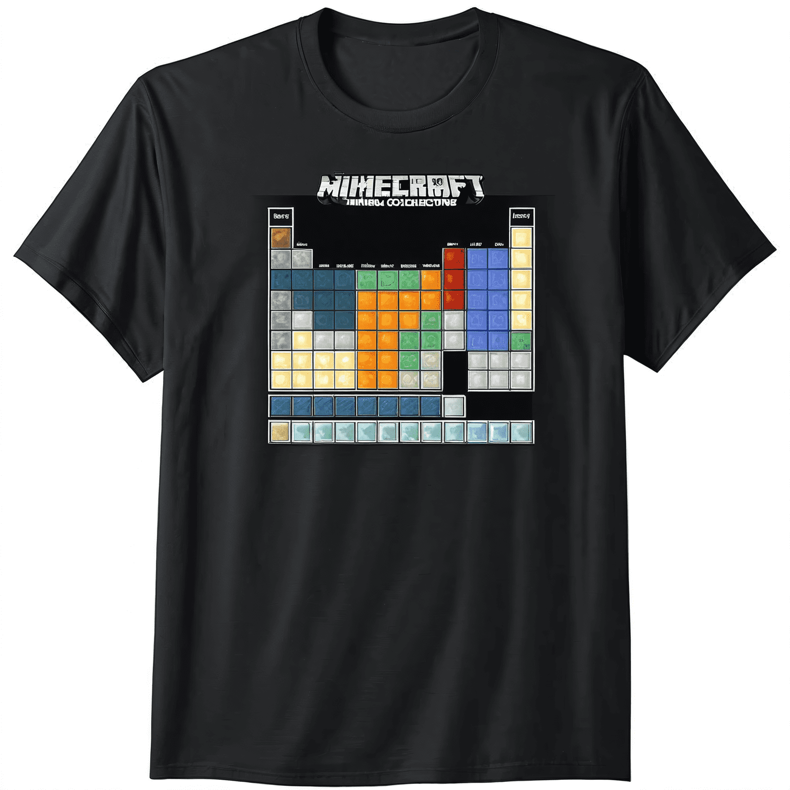 100% pure cotton Minecraft Periodic Table Of Blocks T-Shirt - Walmart.com