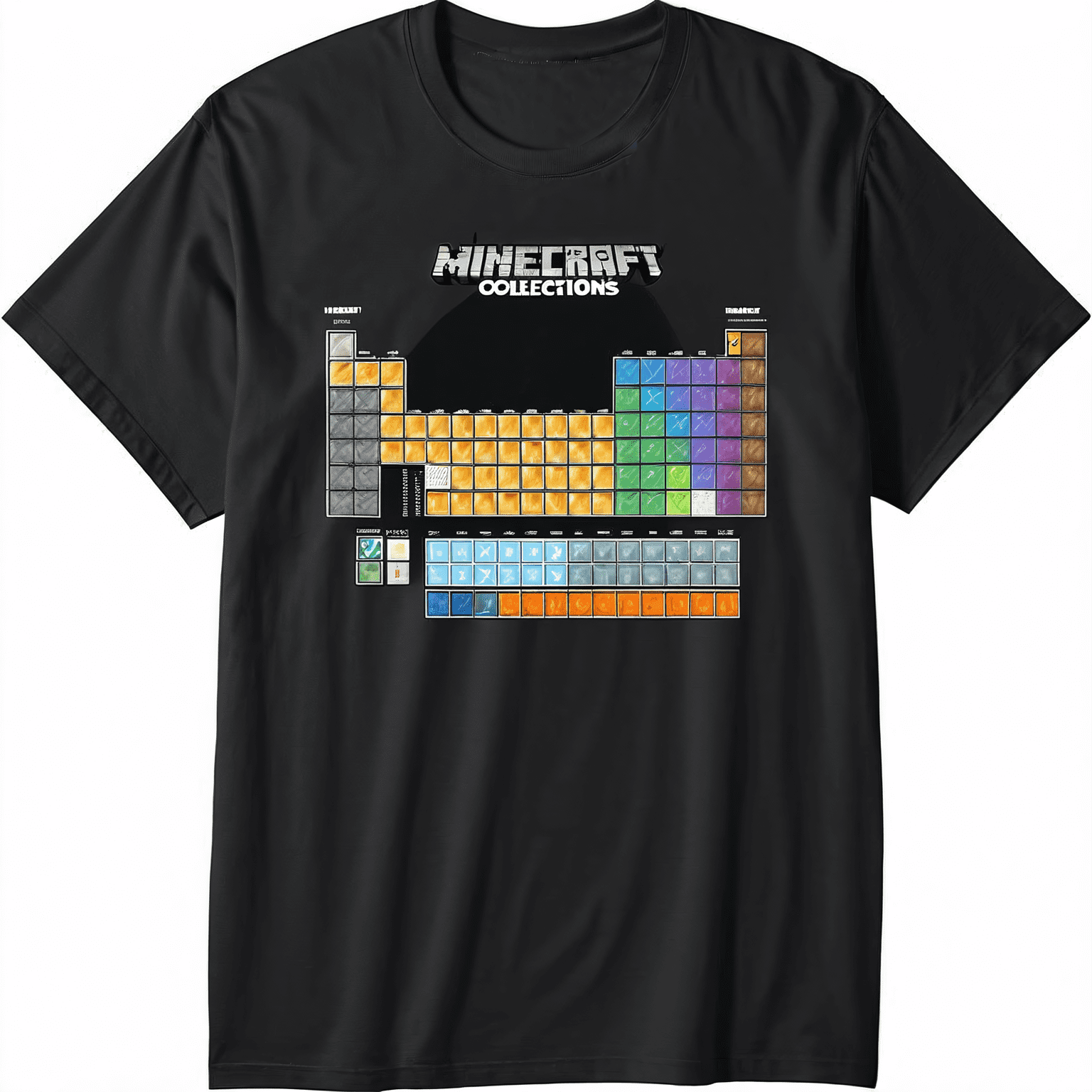 100% pure cotton Minecraft Periodic Table Of Blocks T-Shirt - Walmart.com