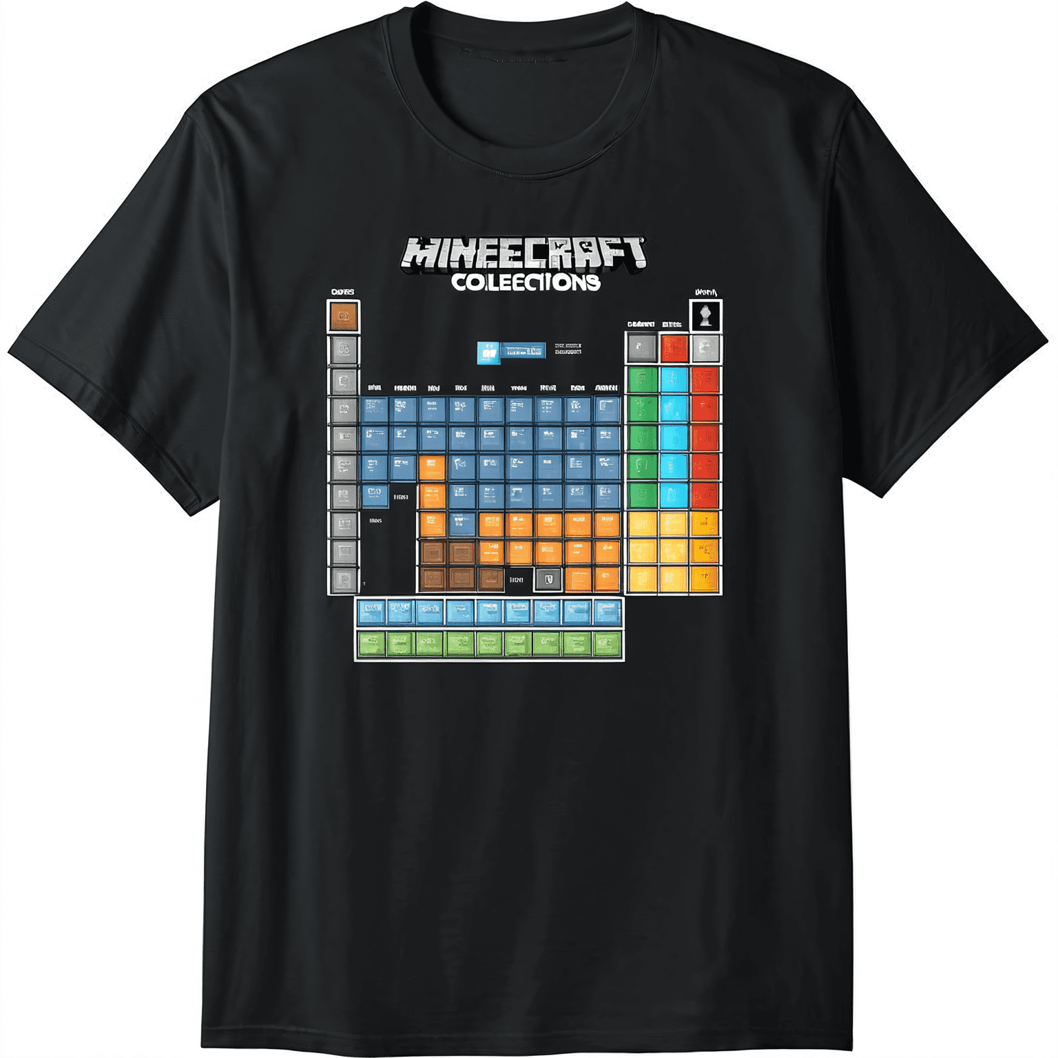 100% pure cotton Minecraft Periodic Table Of Blocks T-Shirt - Walmart.com