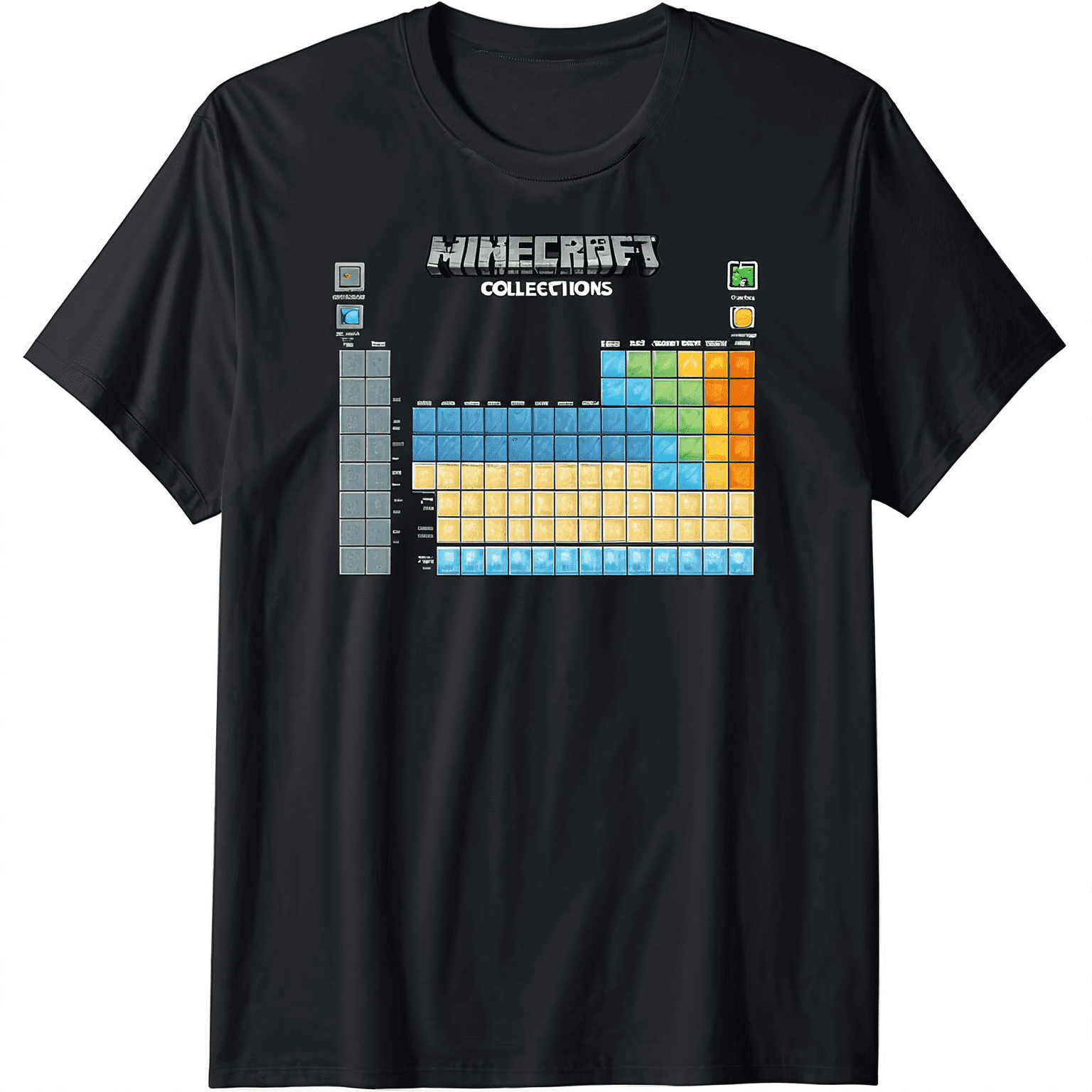 100% pure cotton Minecraft Periodic Table Of Blocks T-Shirt - Walmart.com