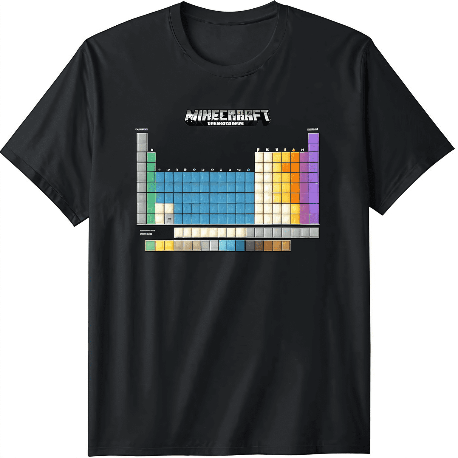 100% pure cotton Minecraft Periodic Table Of Blocks T-Shirt - Walmart.com