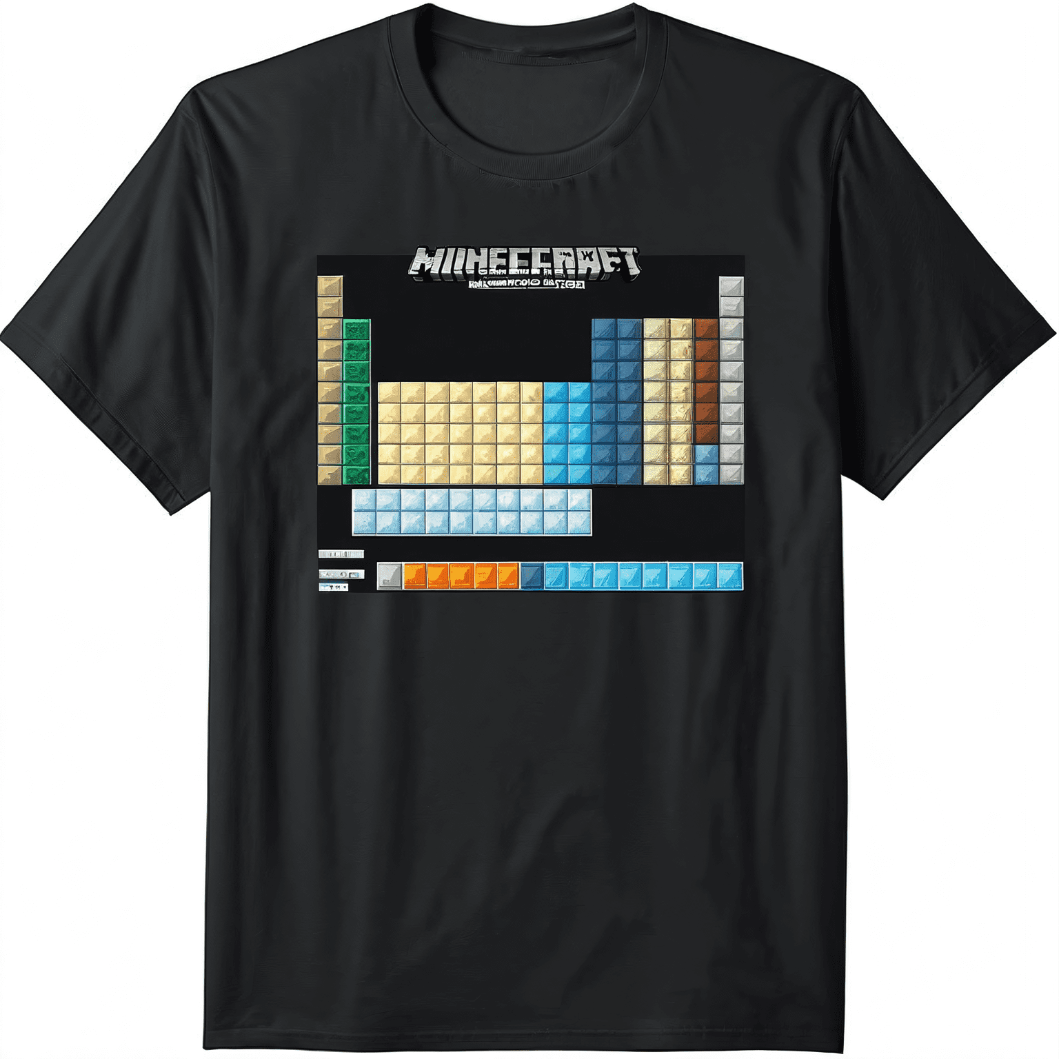 100% pure cotton Minecraft Periodic Table Of Blocks T-Shirt - Walmart.com