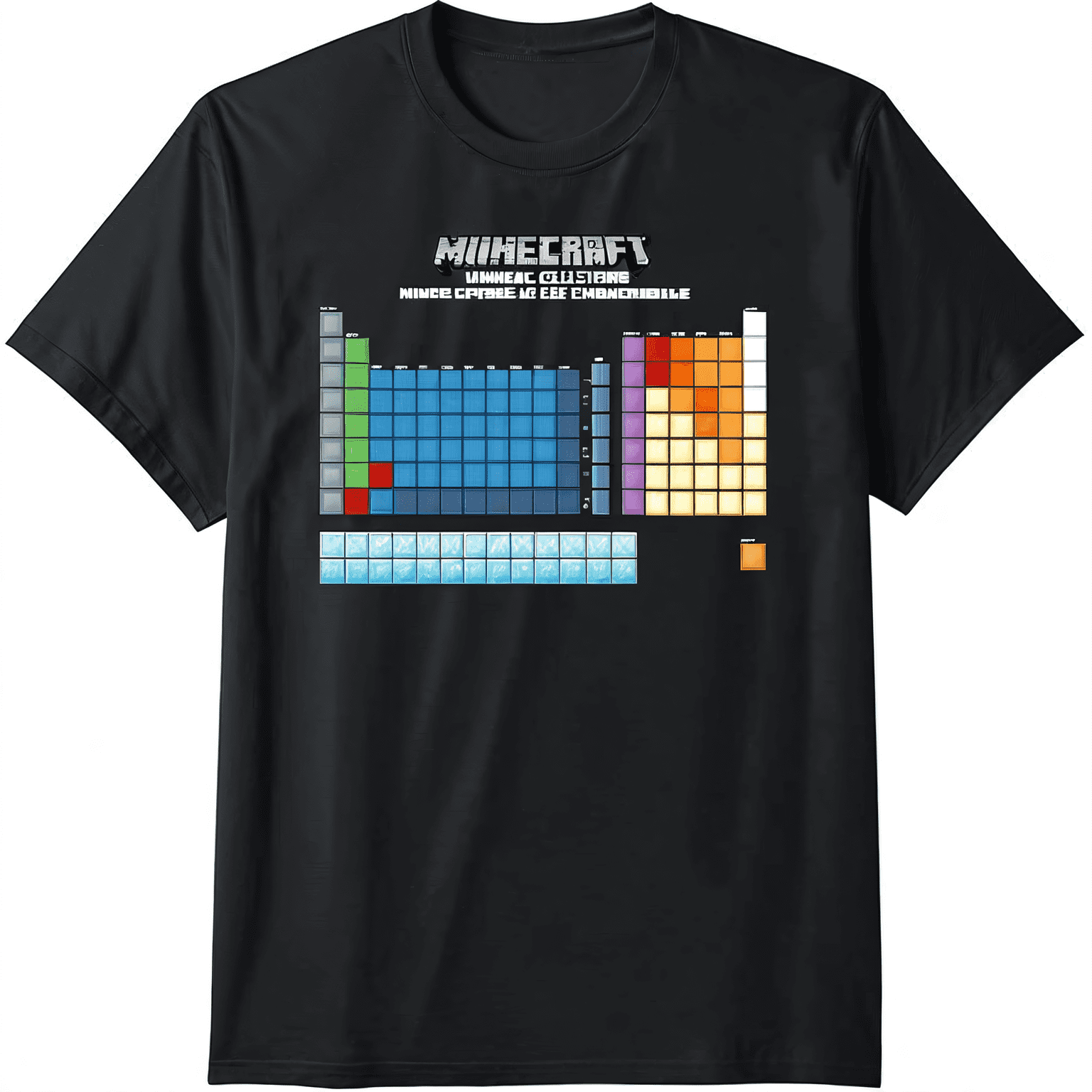 100% pure cotton Minecraft Periodic Table Of Blocks T-Shirt - Walmart.com