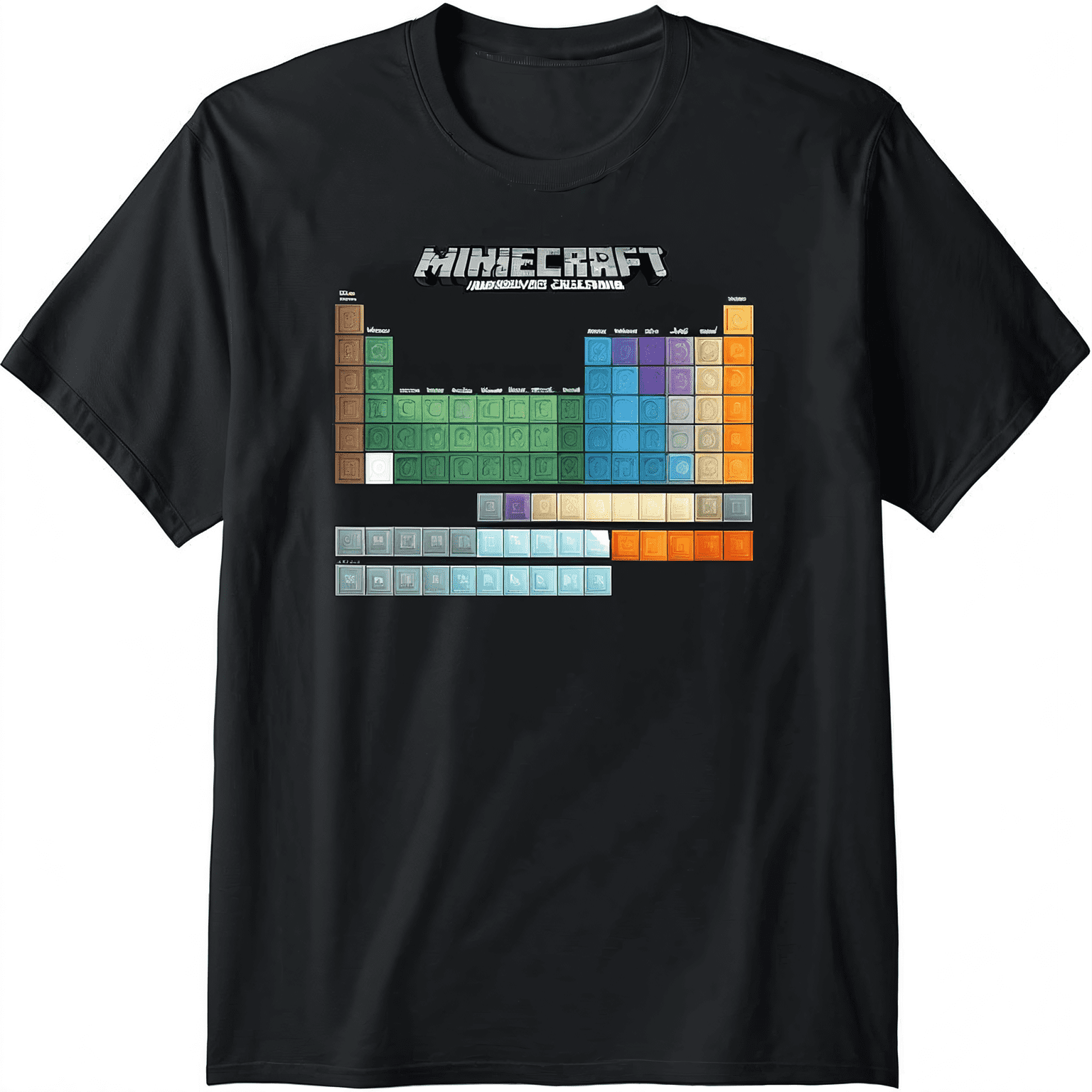 100% pure cotton Minecraft Periodic Table Of Blocks T-Shirt - Walmart.com