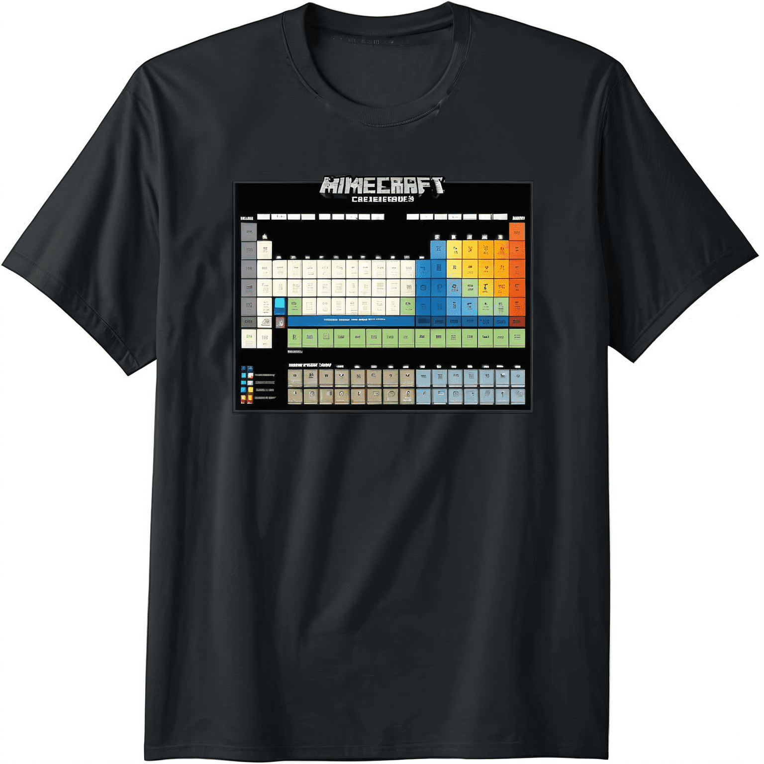 100% pure cotton Minecraft Periodic Table Of Blocks T-Shirt - Walmart.com
