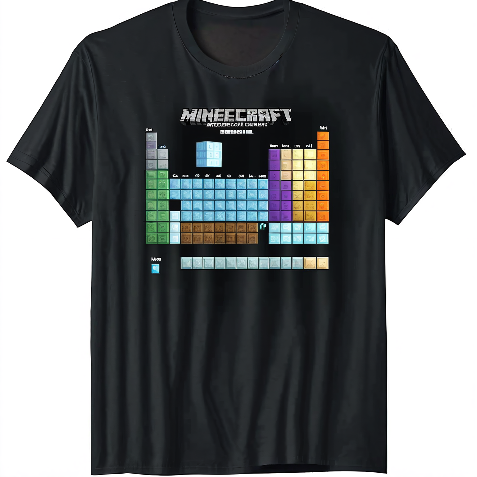100% pure cotton Minecraft Periodic Table Of Blocks T-Shirt - Walmart.com