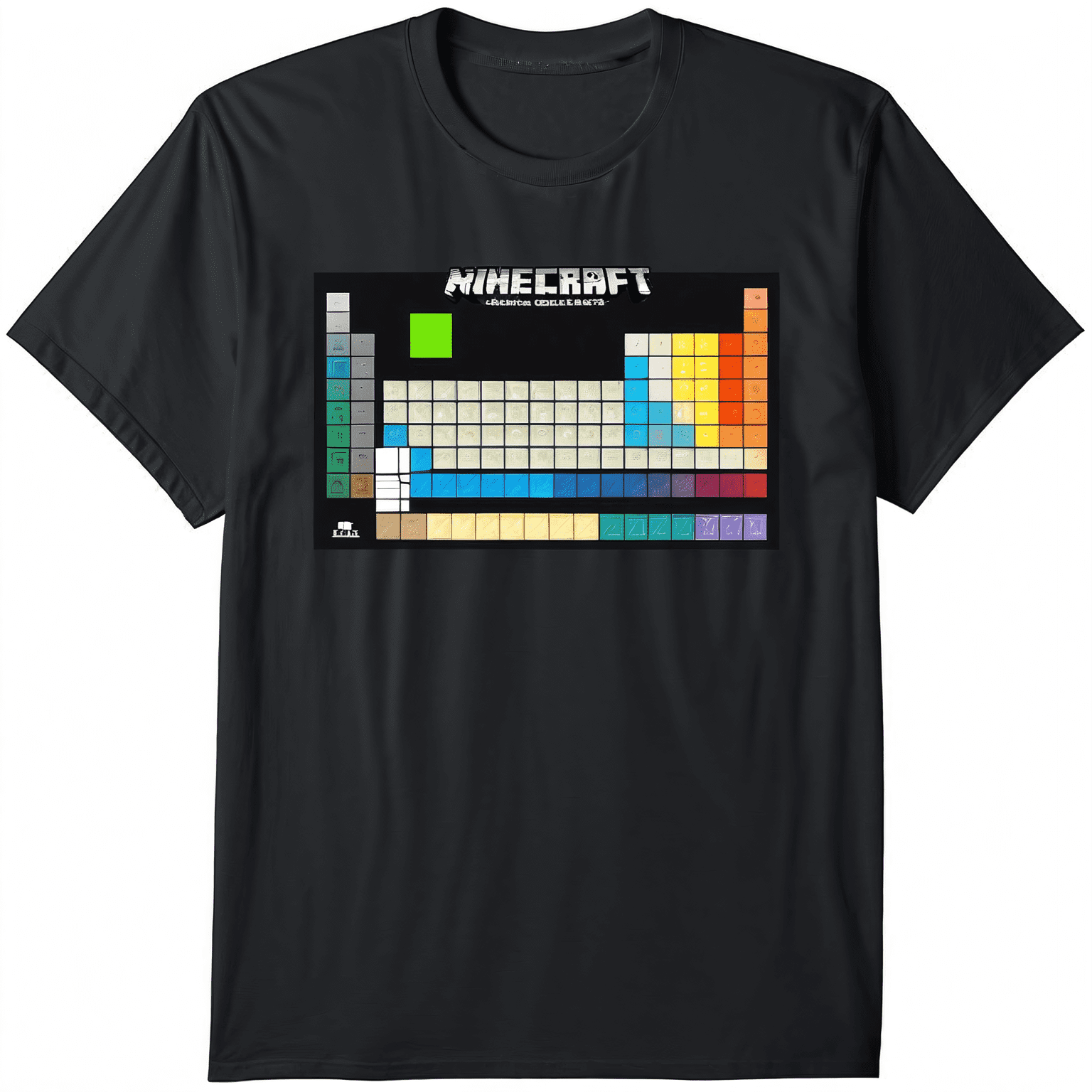 100% pure cotton Minecraft Periodic Table Of Blocks T-Shirt - Walmart.com
