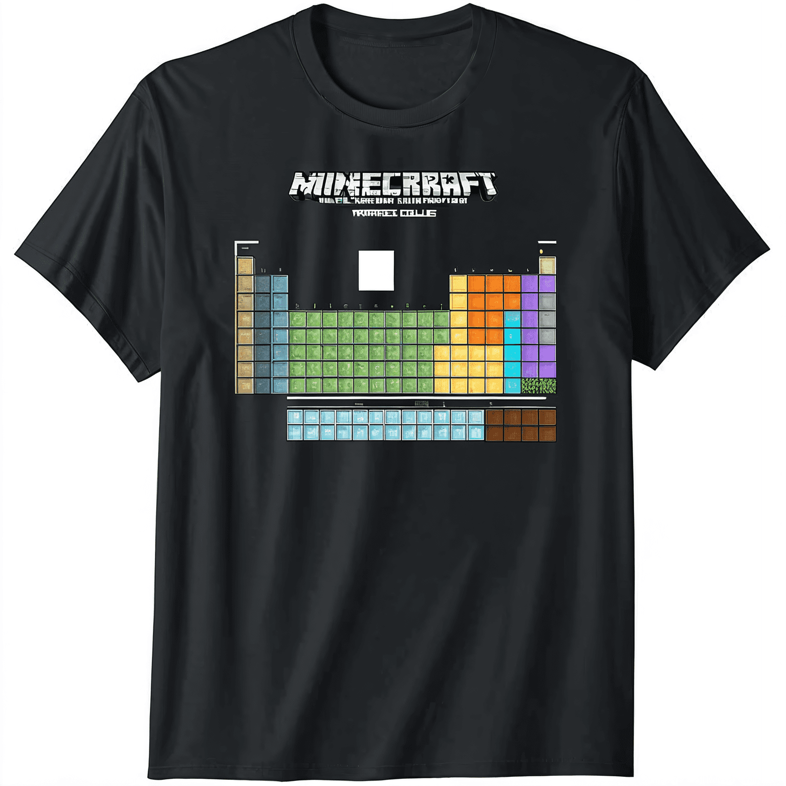 100% pure cotton Minecraft Periodic Table Of Blocks T-Shirt - Walmart.com
