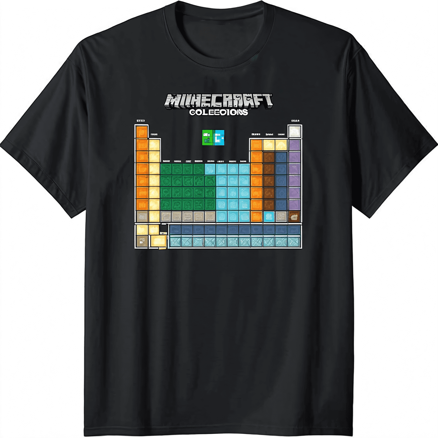 100% pure cotton Minecraft Periodic Table Of Blocks T-Shirt - Walmart.com