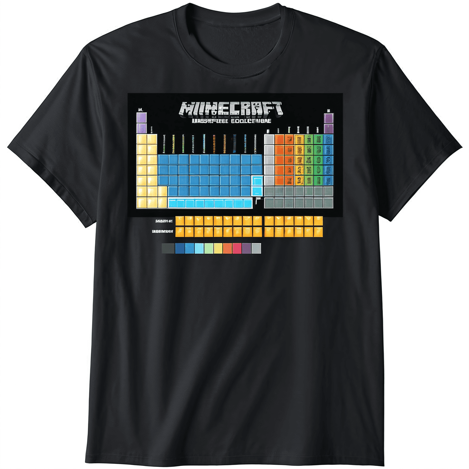 100% pure cotton Minecraft Periodic Table Of Blocks T-Shirt - Walmart.com
