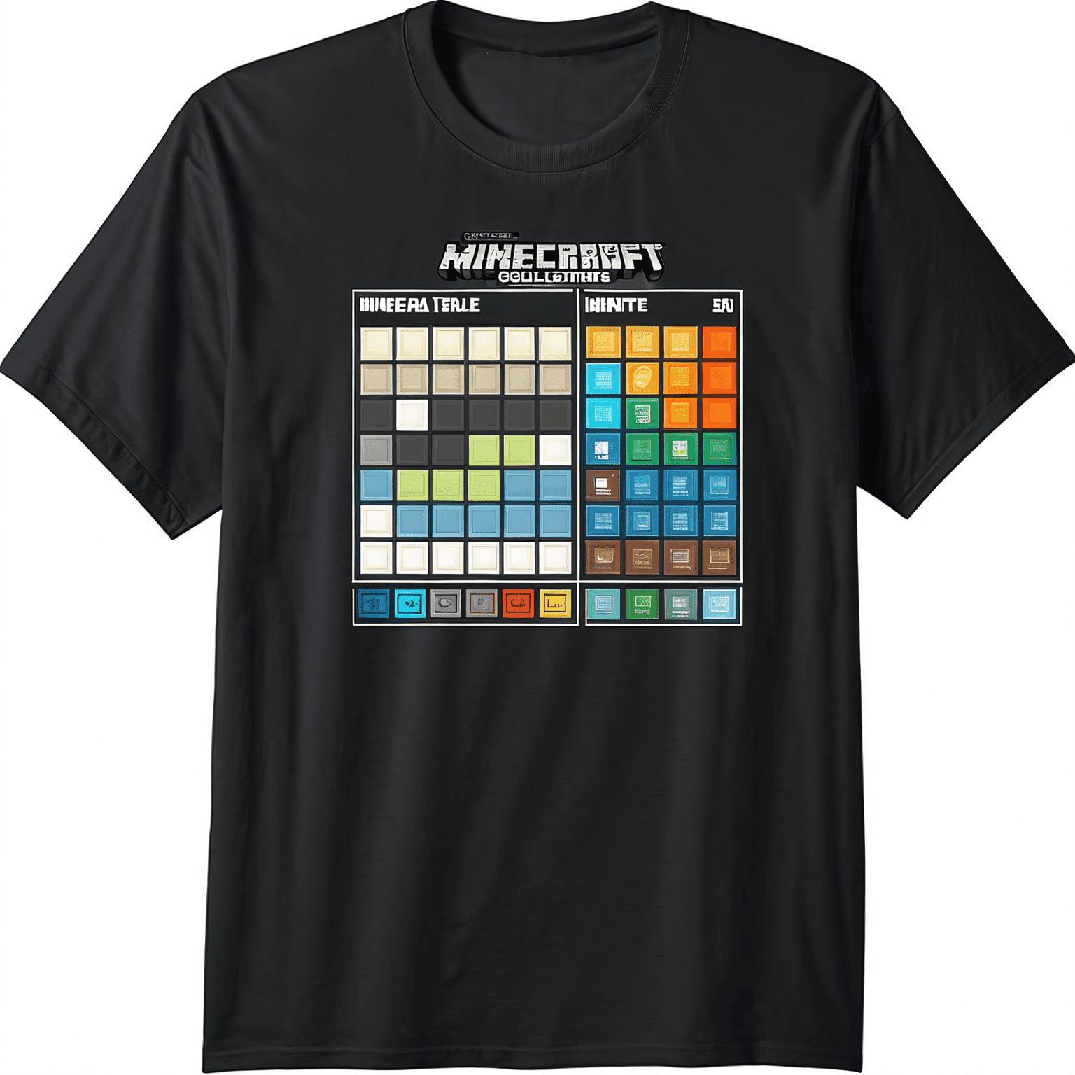 100% pure cotton Minecraft Periodic Table Of Blocks T-Shirt - Walmart.com