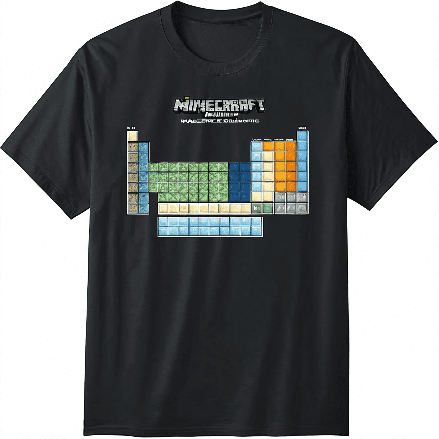 100% pure cotton Minecraft Periodic Table Of Blocks T-Shirt - Walmart.com