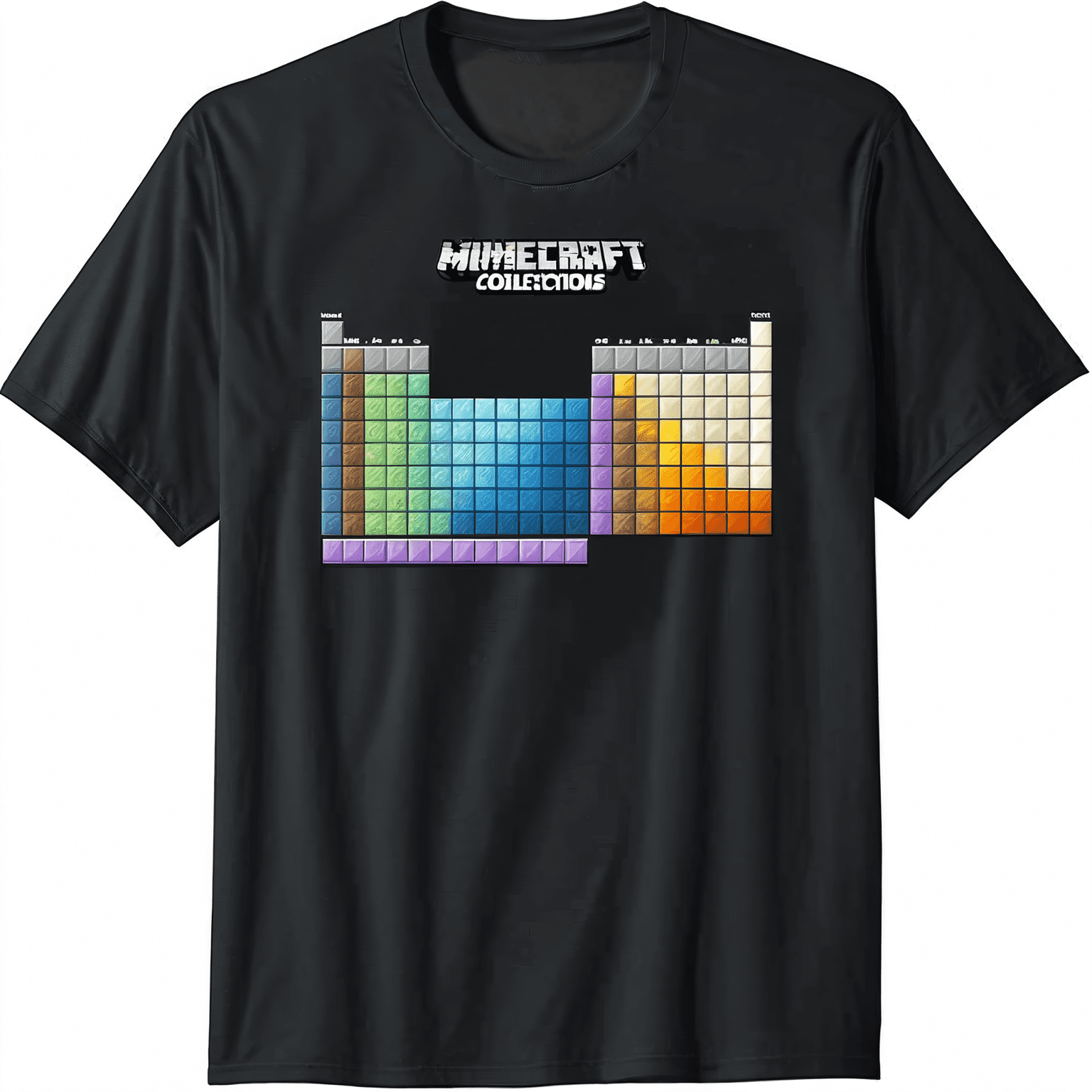 100% pure cotton Minecraft Periodic Table Of Blocks T-Shirt - Walmart.com