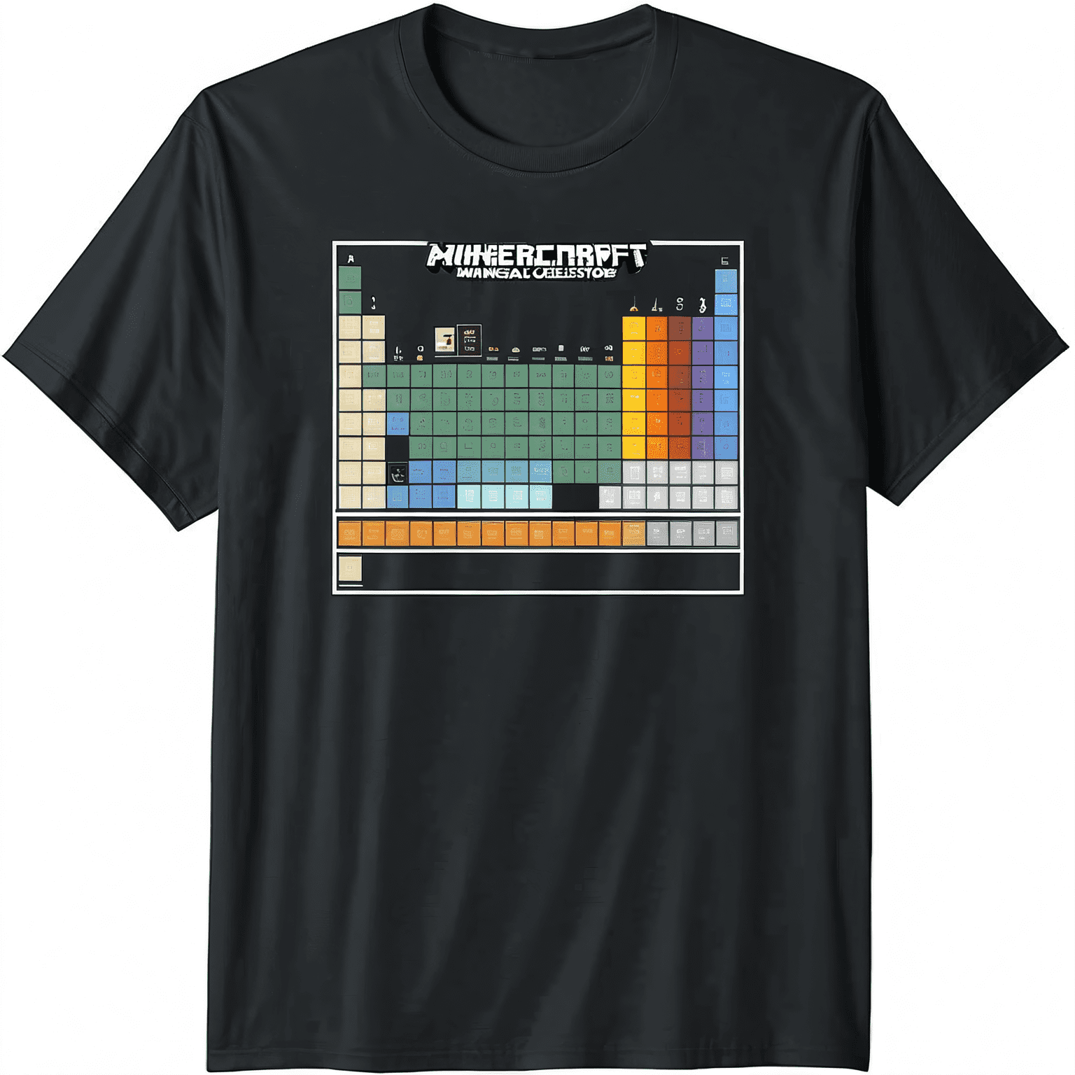 100% pure cotton Minecraft Periodic Table Of Blocks T-Shirt - Walmart.com