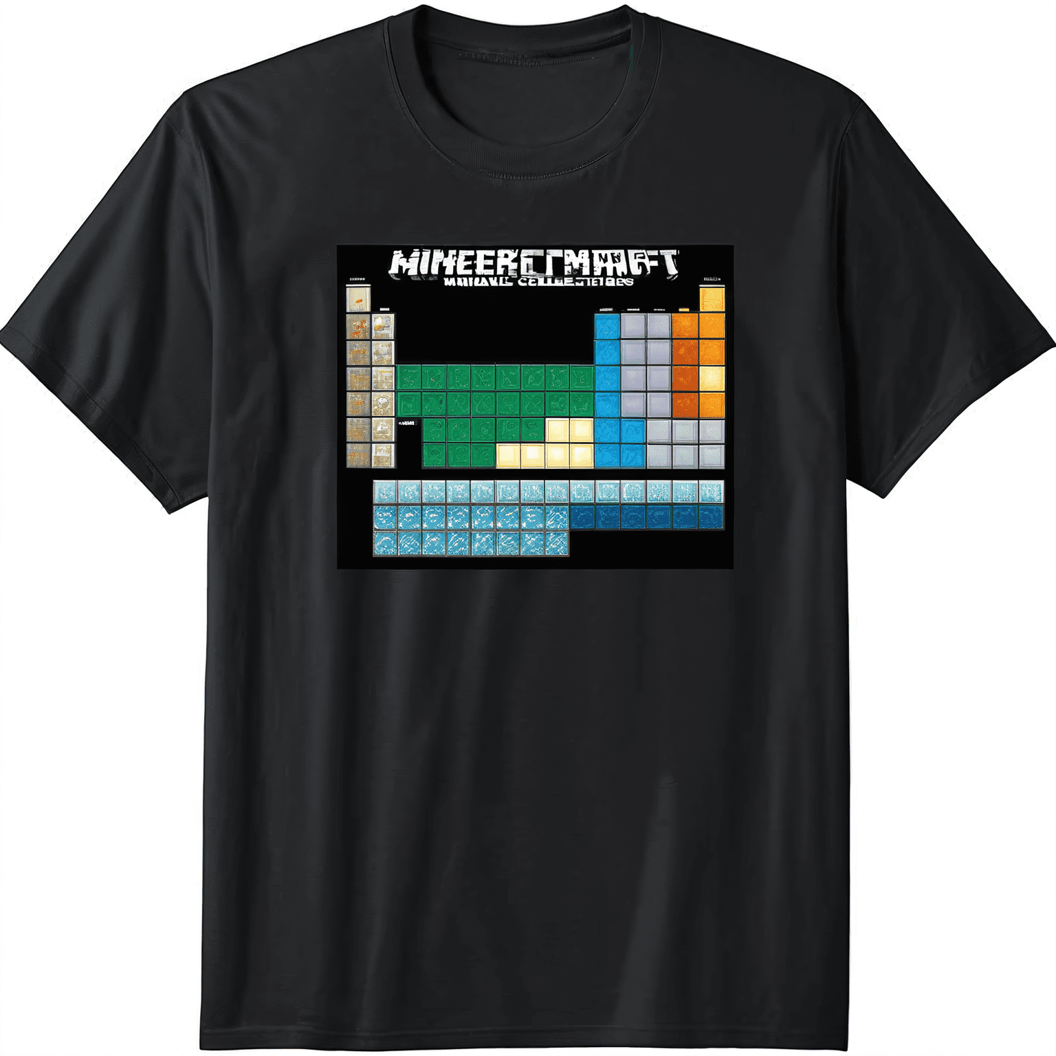 100% pure cotton Minecraft Periodic Table Of Blocks T-Shirt - Walmart.com