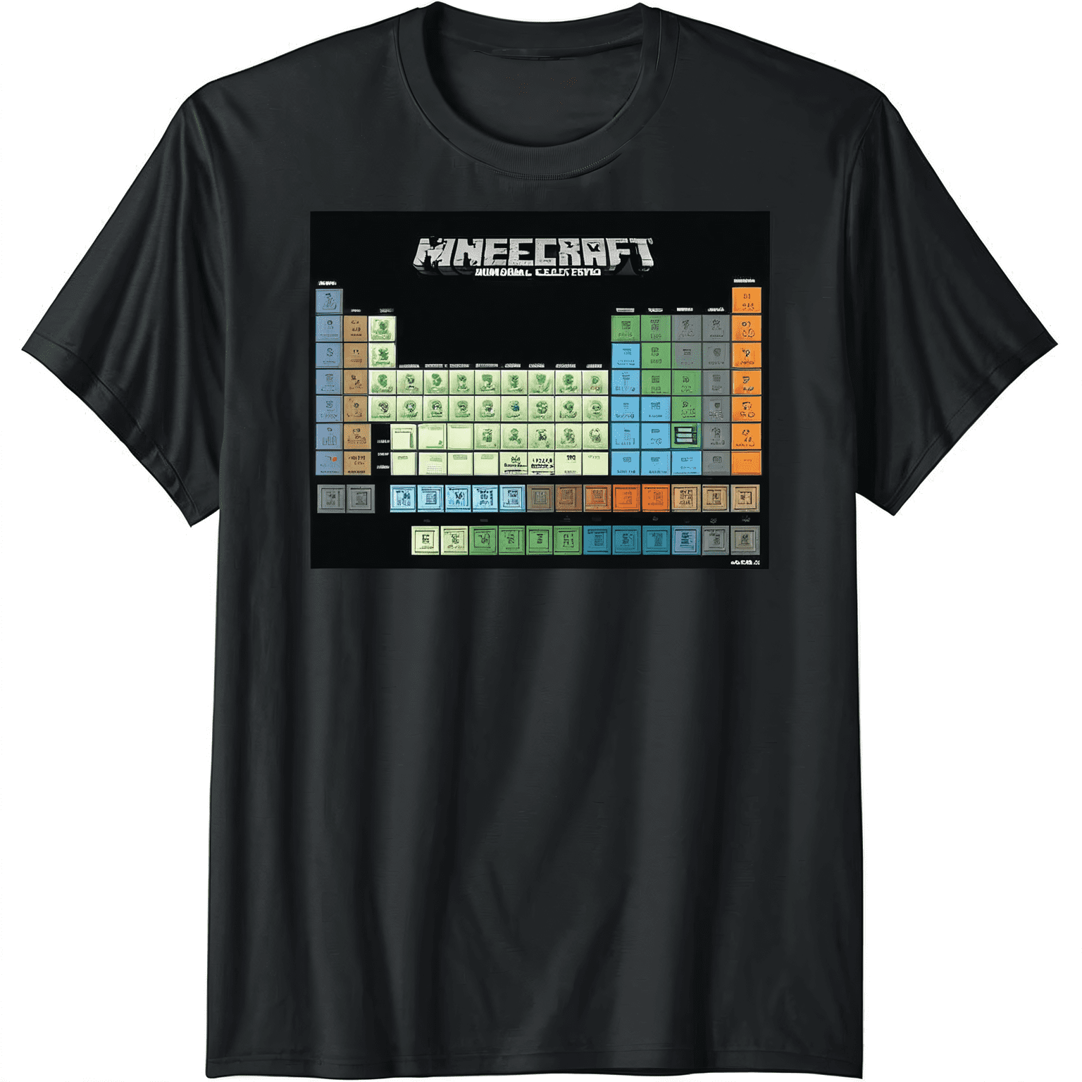 100% pure cotton Minecraft Periodic Table Of Blocks T-Shirt - Walmart.com