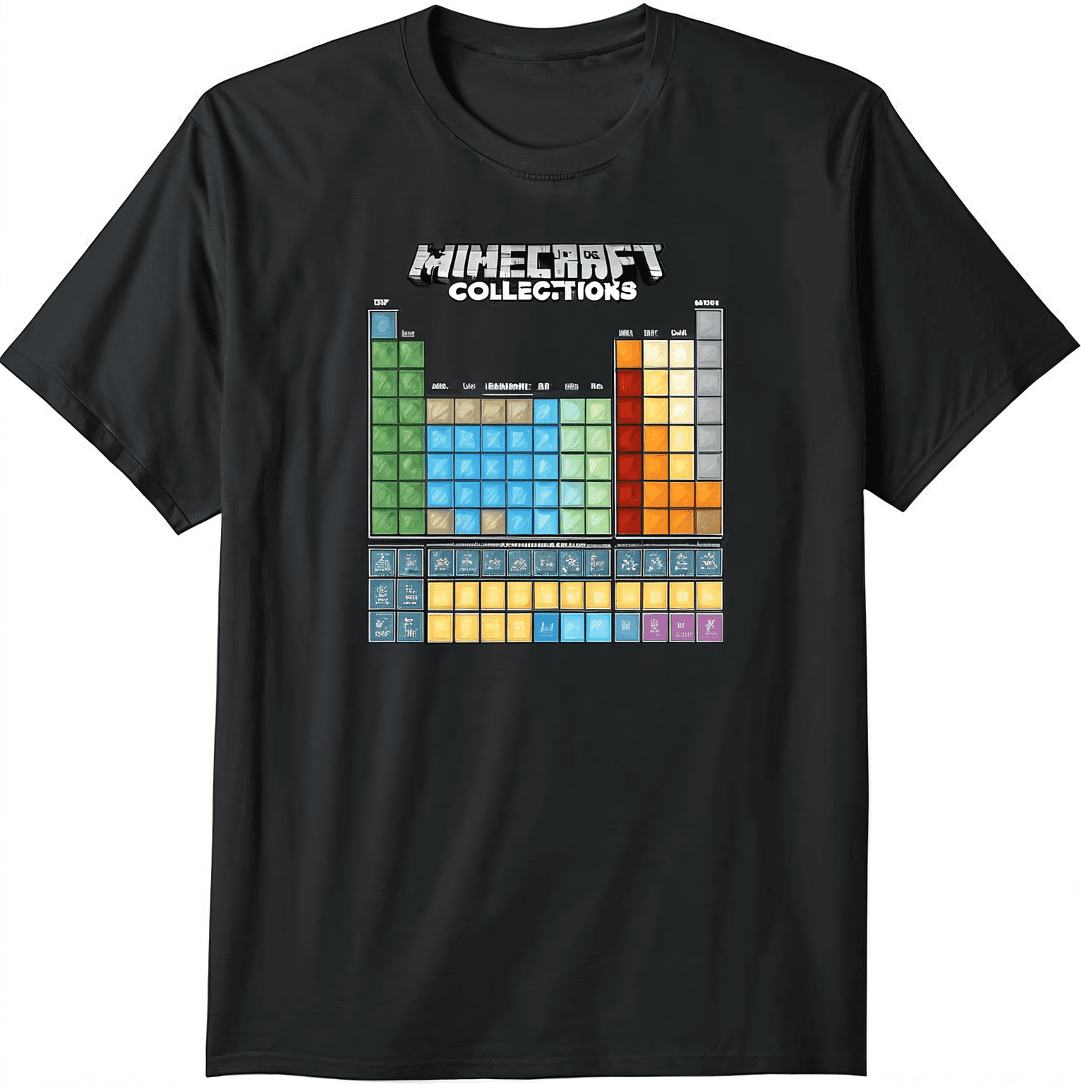 100% pure cotton Minecraft Periodic Table Of Blocks T-Shirt - Walmart.com