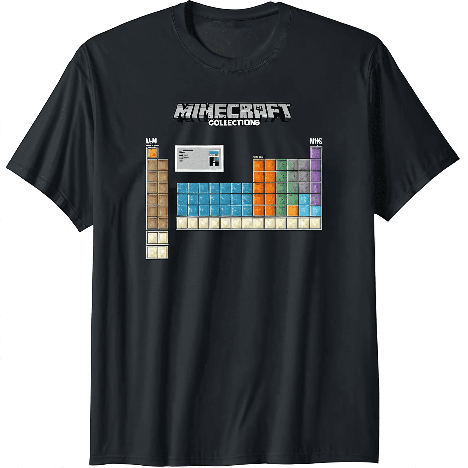 100% pure cotton Minecraft Periodic Table Of Blocks T-Shirt - Walmart.com