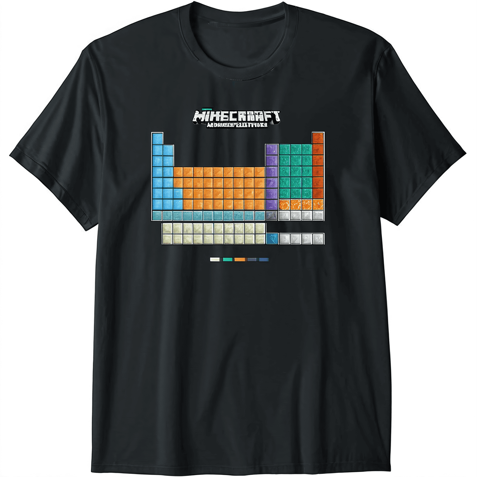 100% pure cotton Minecraft Periodic Table Of Blocks T-Shirt - Walmart.com