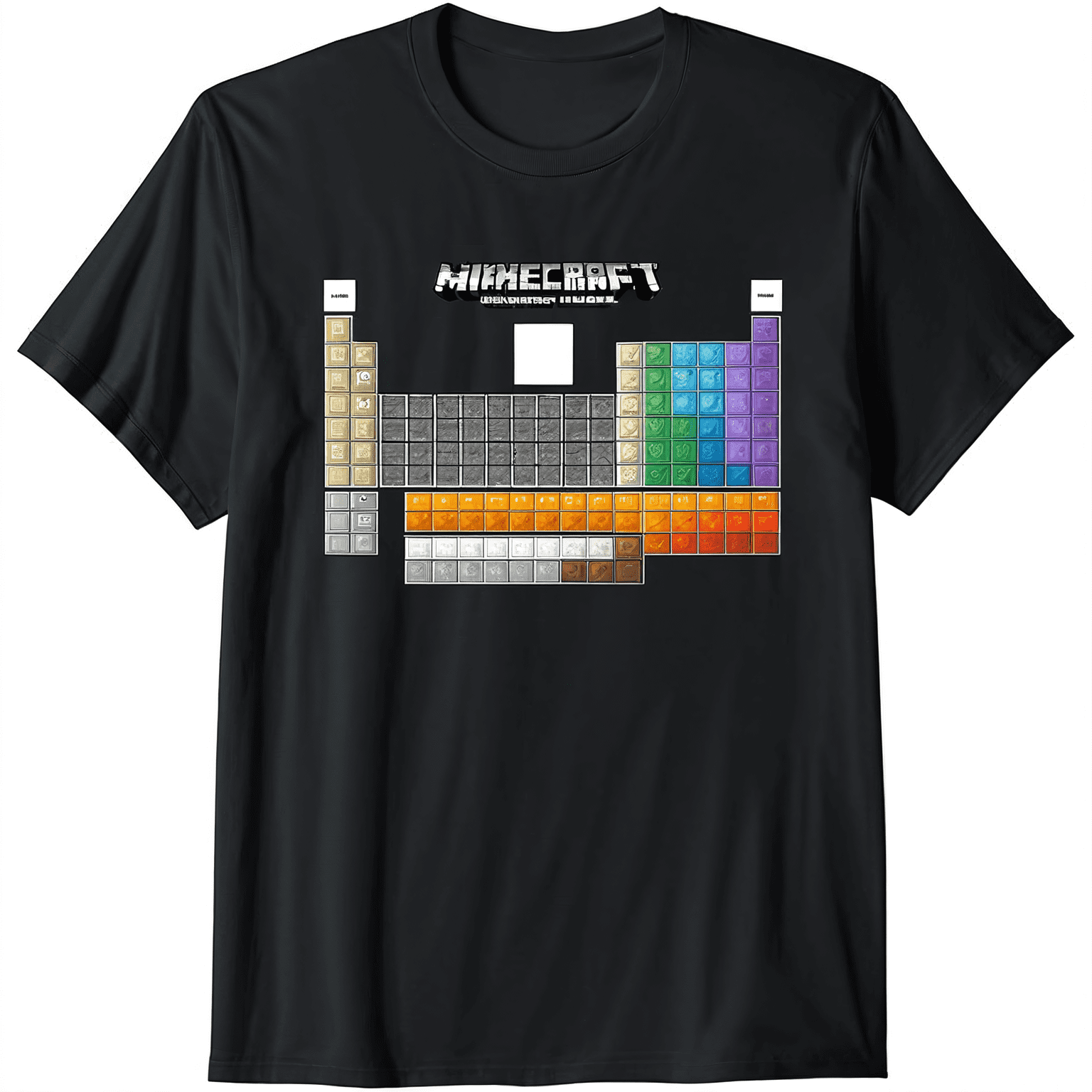 100% pure cotton Minecraft Periodic Table Of Blocks T-Shirt - Walmart.com