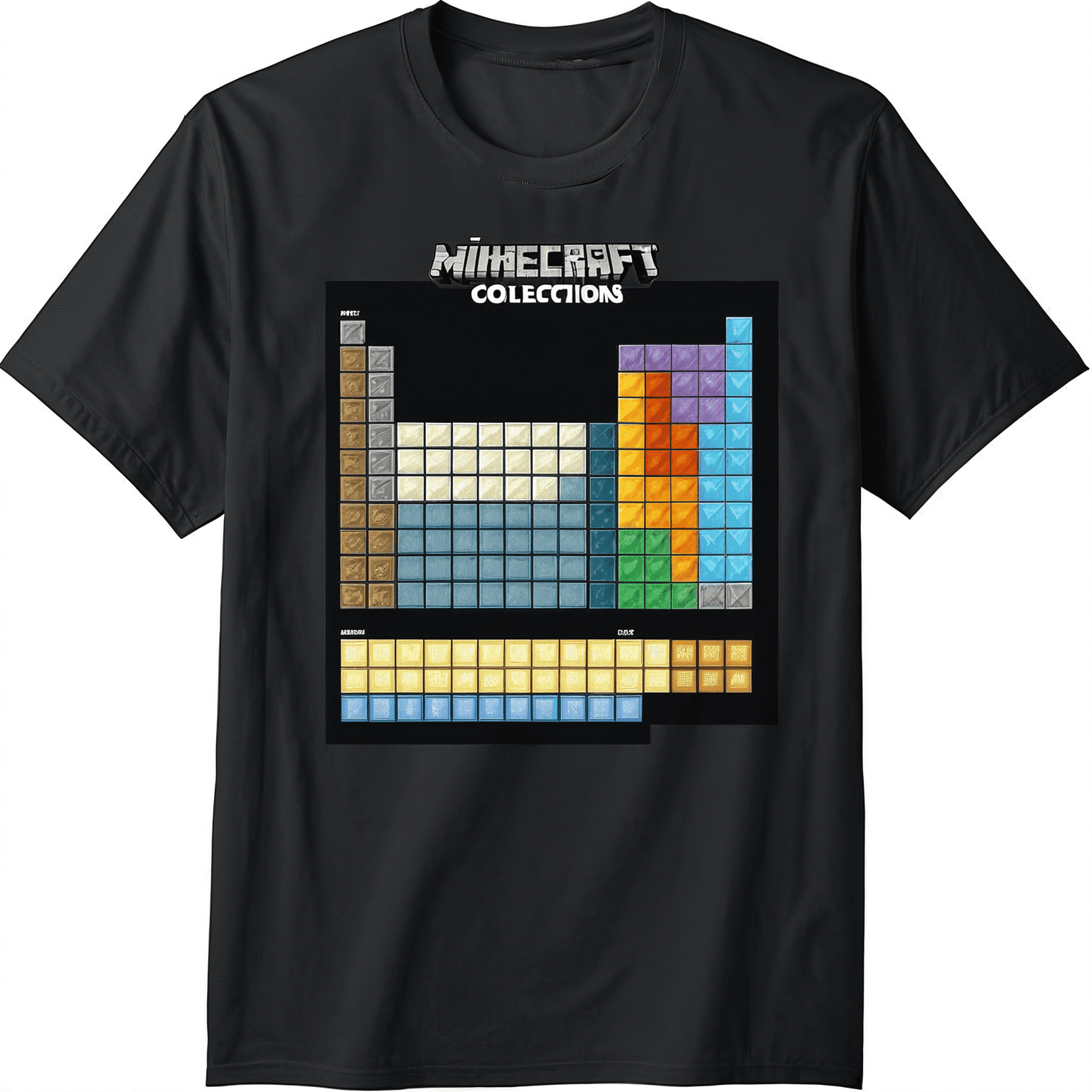 100% pure cotton Minecraft Periodic Table Of Blocks T-Shirt - Walmart.com