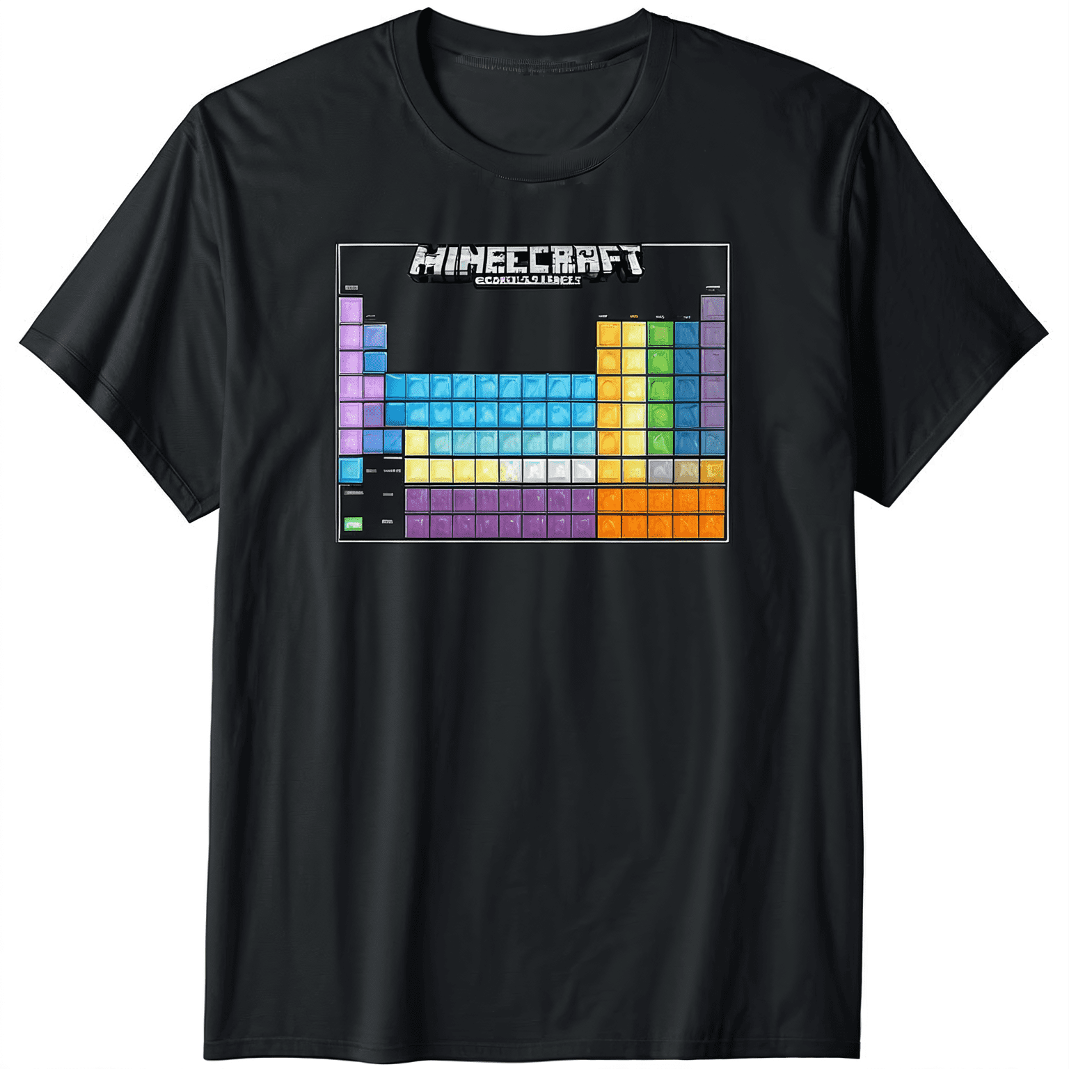 100% pure cotton Minecraft Periodic Table Of Blocks T-Shirt - Walmart.com