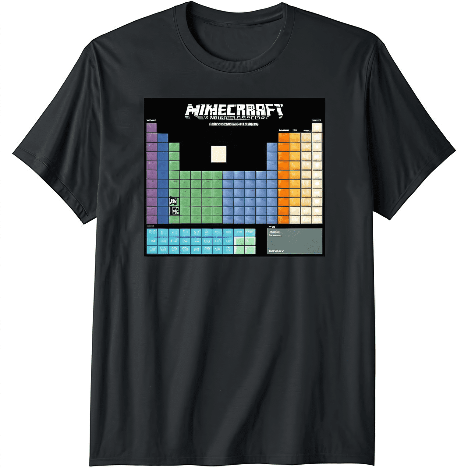 100% pure cotton Minecraft Periodic Table Of Blocks T-Shirt - Walmart.com