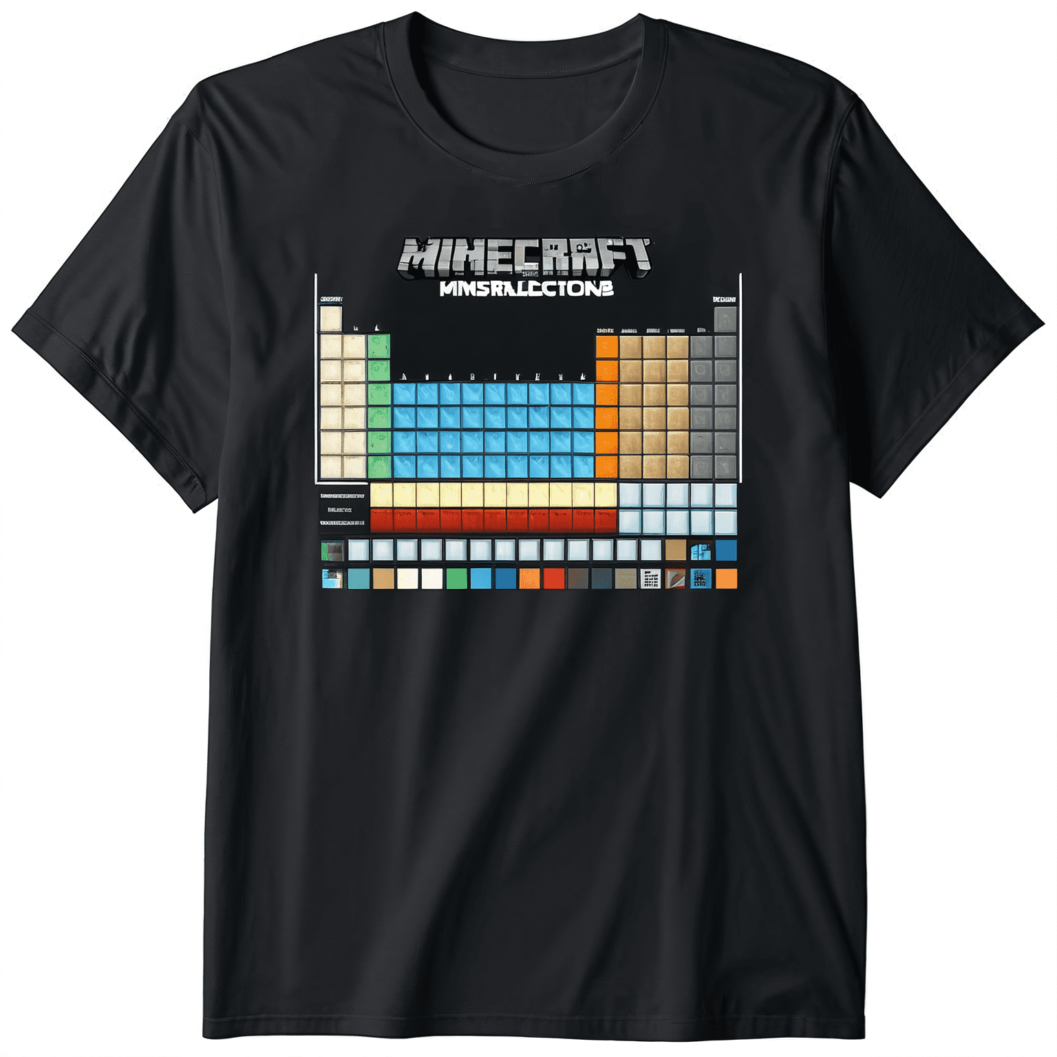 100% pure cotton Minecraft Periodic Table Of Blocks T-Shirt - Walmart.com