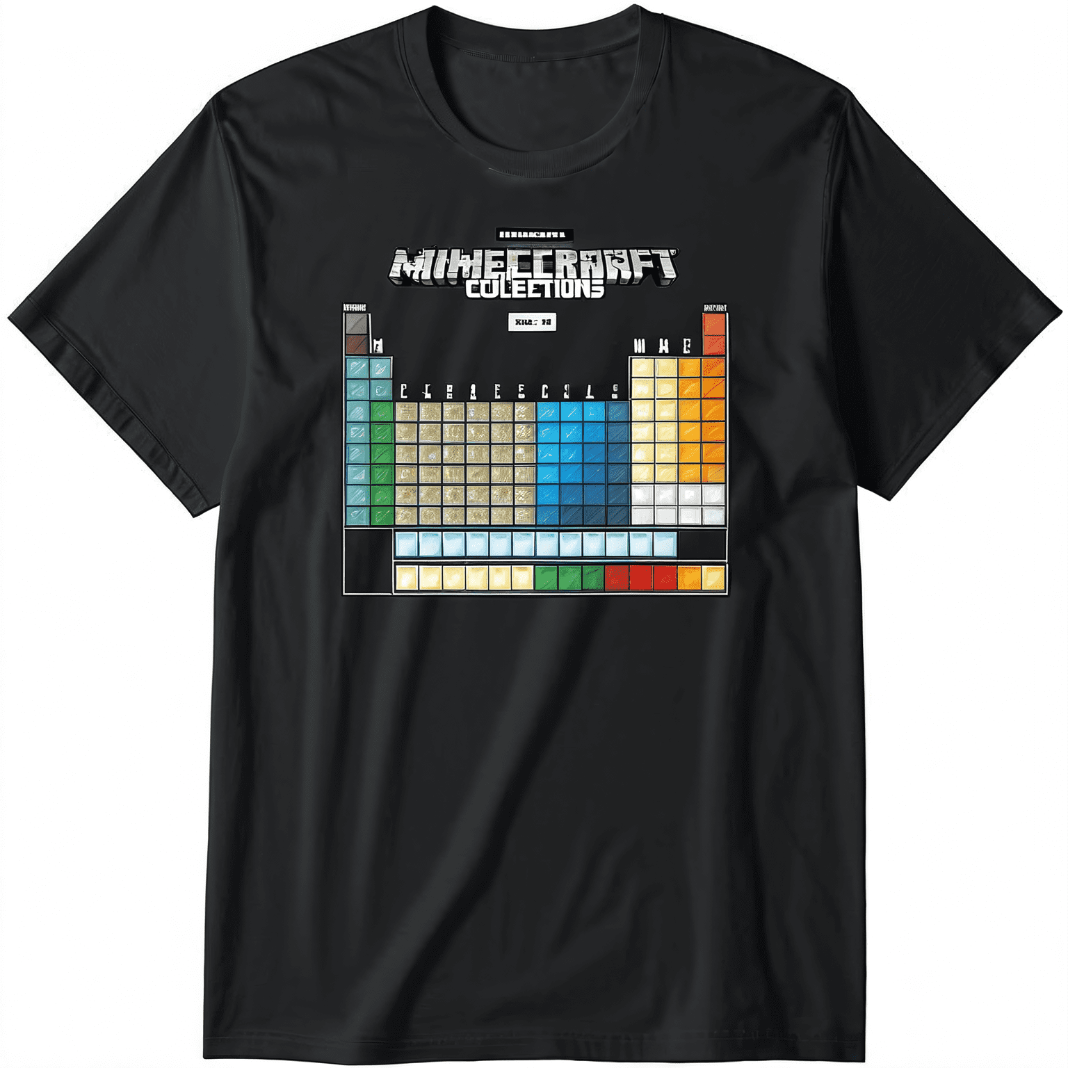 100% pure cotton Minecraft Periodic Table Of Blocks T-Shirt - Walmart.com
