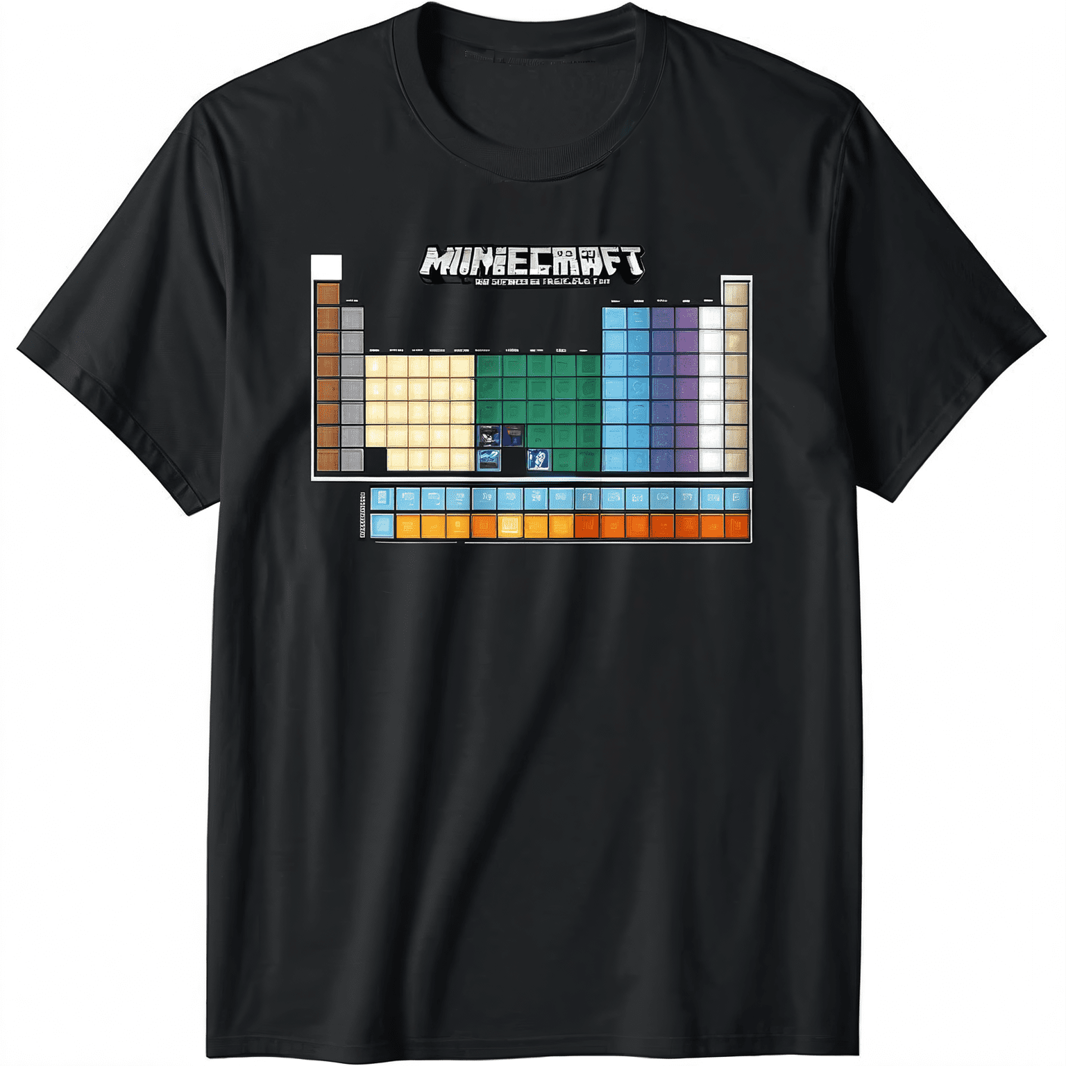 100% pure cotton Minecraft Periodic Table Of Blocks T-Shirt - Walmart.com