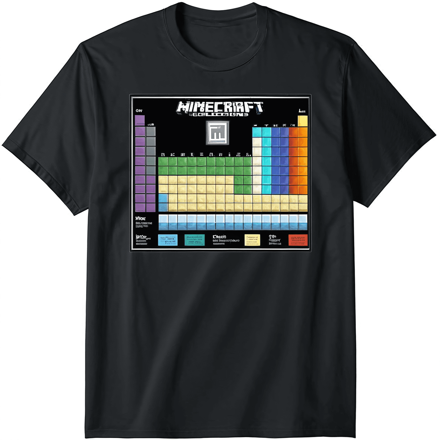 100% pure cotton Minecraft Periodic Table Of Blocks T-Shirt - Walmart.com