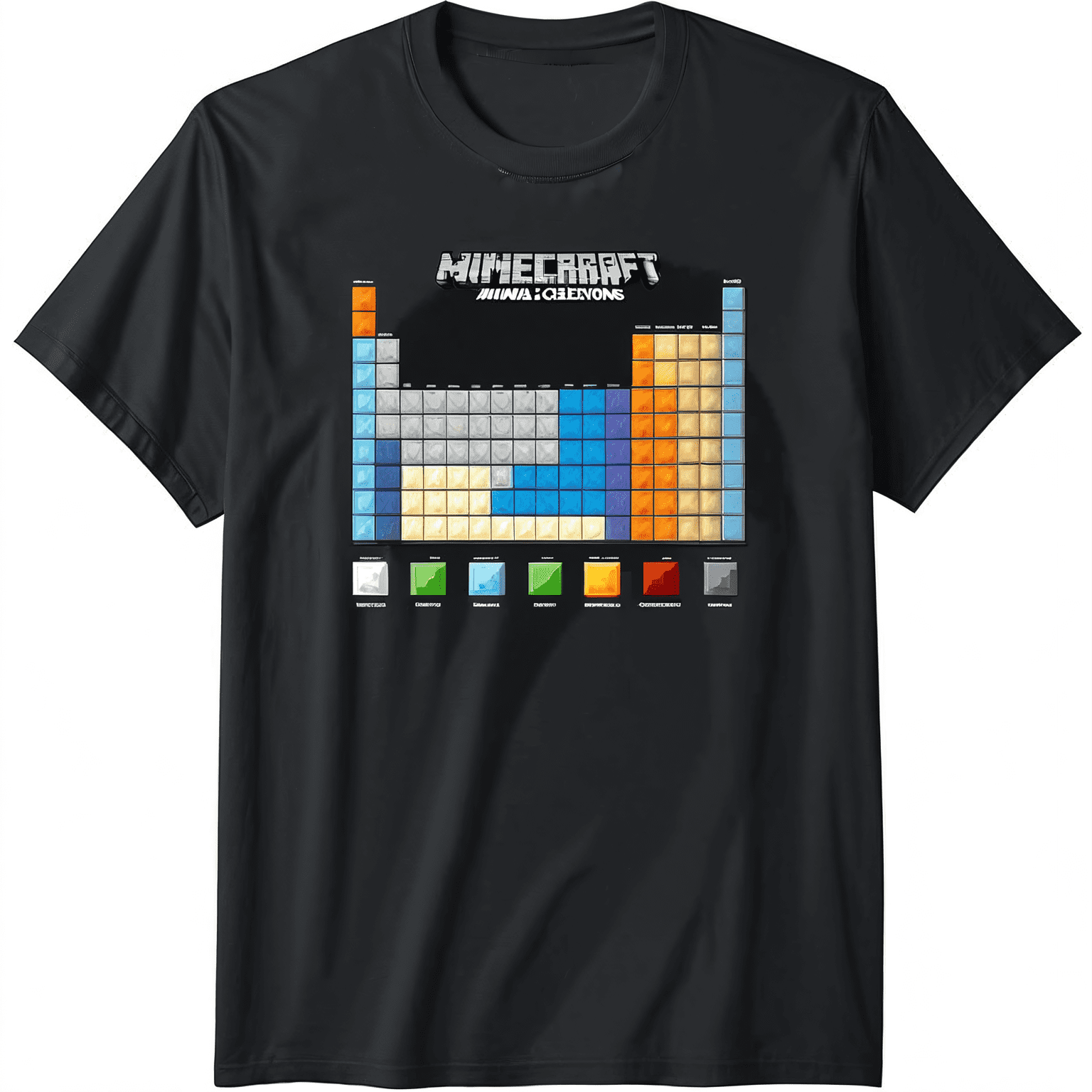 100% pure cotton Minecraft Periodic Table Of Blocks T-Shirt - Walmart.com
