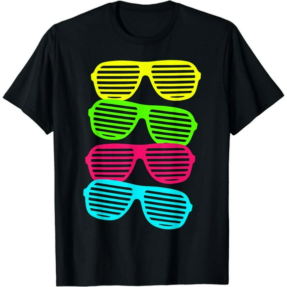 100% pure cotton Neon Shutter Shades Cool Stack of Sunglasses Bright T ...