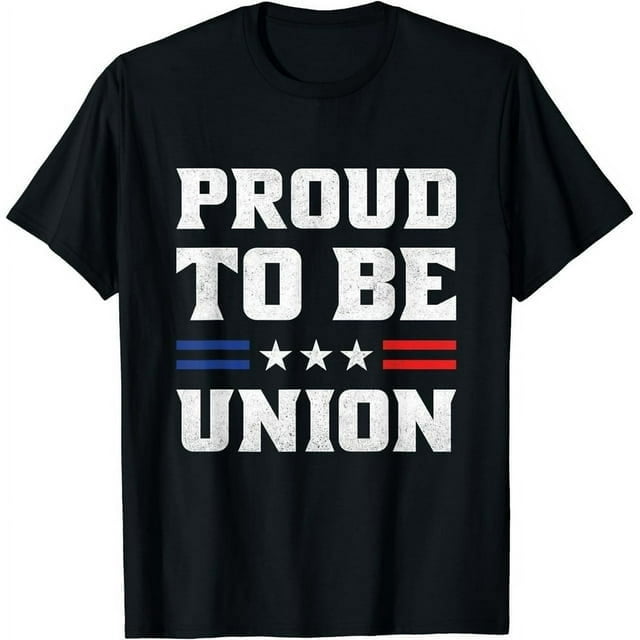 100% pure cotton Proud to be Union Labor Day American Worker Flag T ...
