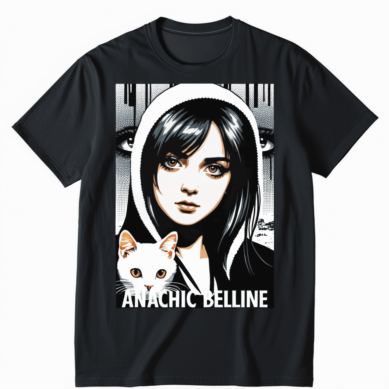 100% pure cotton Punk-Inspired Cat Graffiti Tee: Vintage Distressed 90s Grunge for Rebel Chic ...