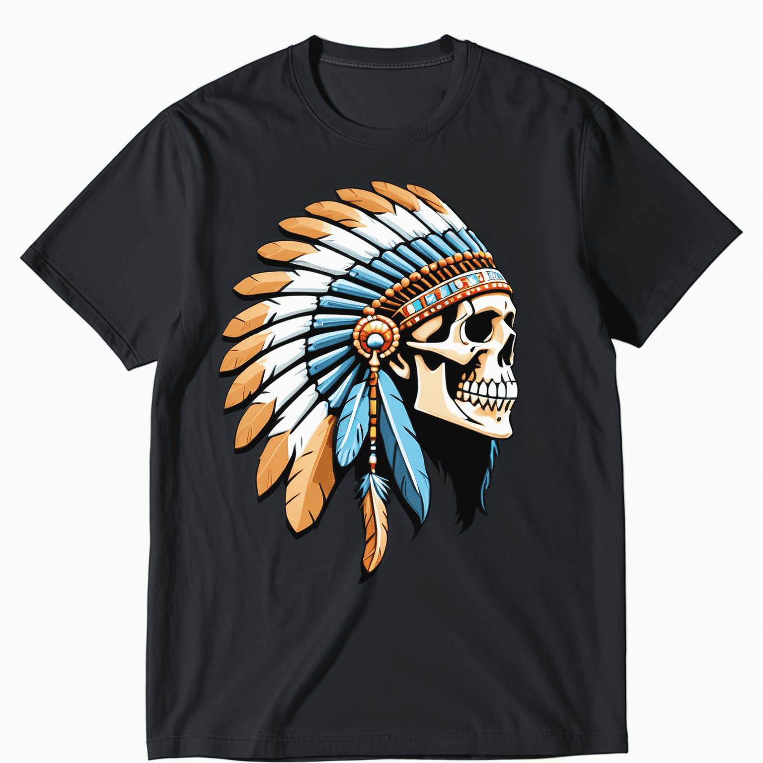 100% pure cotton Rugged Skull Headdress Shirt: Celebrate Indigenous ...
