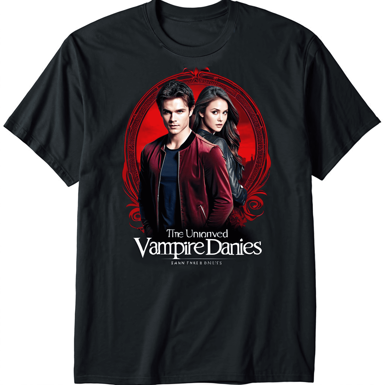 100% pure cotton Vampire Diaries Company of Three T-Shirt - Walmart.com