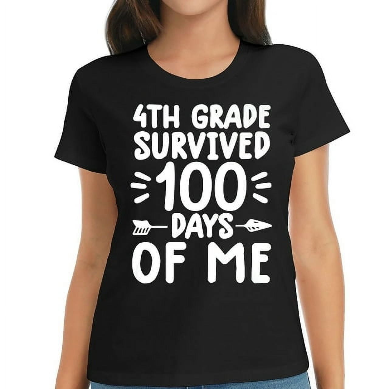 100% pure cotton Womens 4Th Grade Shirts For Teachers 100Th Day Of ...