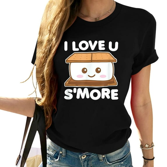 100% pure cotton Womens I Love You Smore Funny Camping S'More Pun T ...