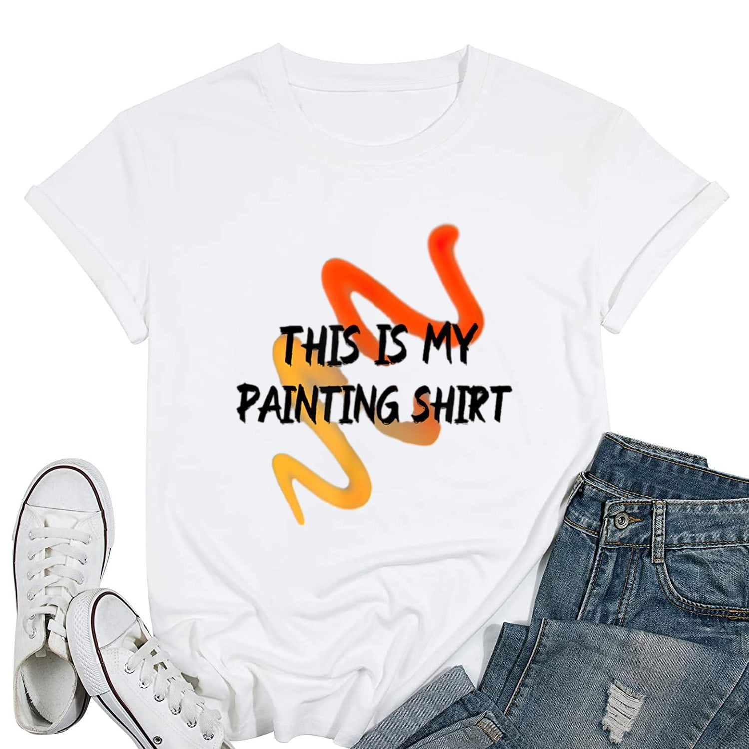 100% pure cotton Womens This Is My Painting Shirt Funny Painter Saying ...