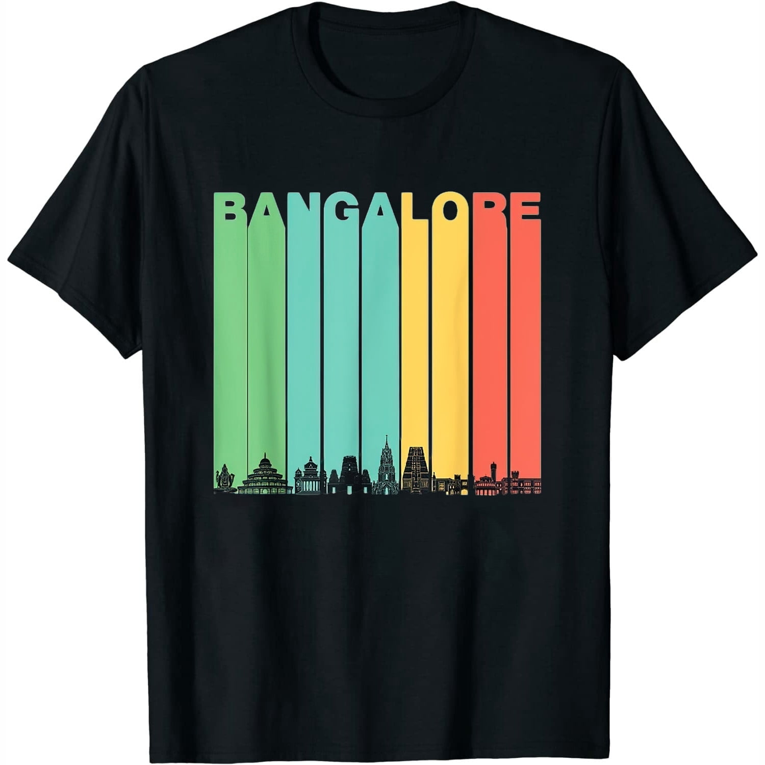 100% pure cotton Womens Vintage Bangalore India Skyline Cityscape T ...