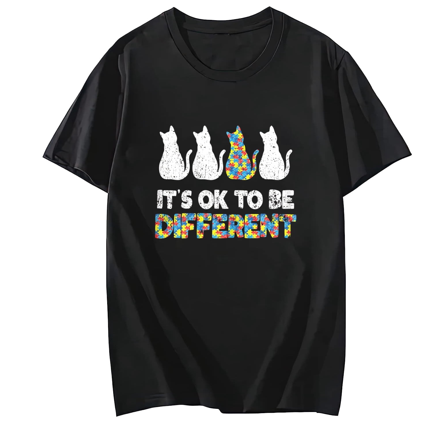 100% pure cotton ZOCAVIA Autism Awareness Day Cat Graphic GiftIt's Ok ...