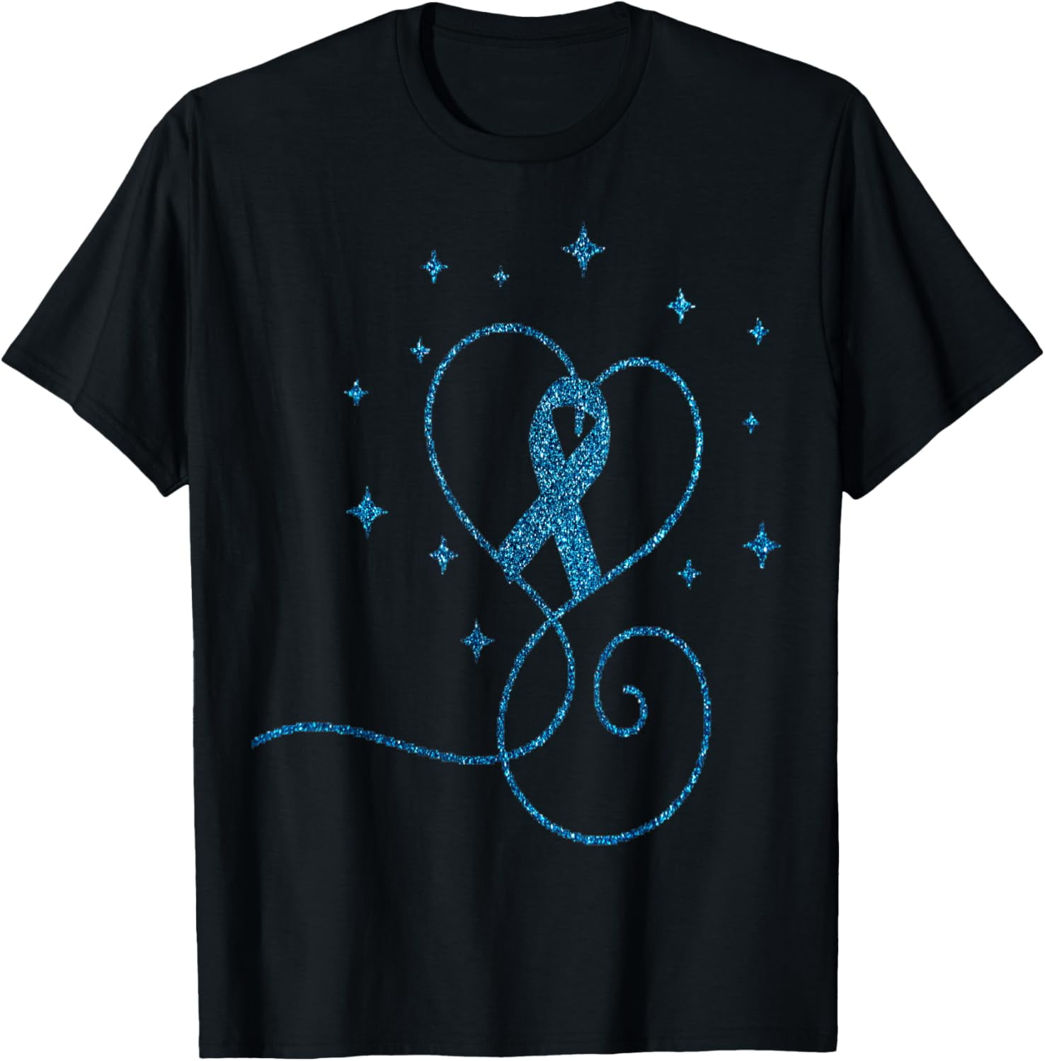 100% pure cotton for both men and womenColorectal Heart Blue Ribbon ...