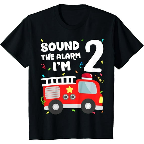 100% pure cotton s Fire Truck 2nd Birthday Toddler Boy Firefighter 2 ...