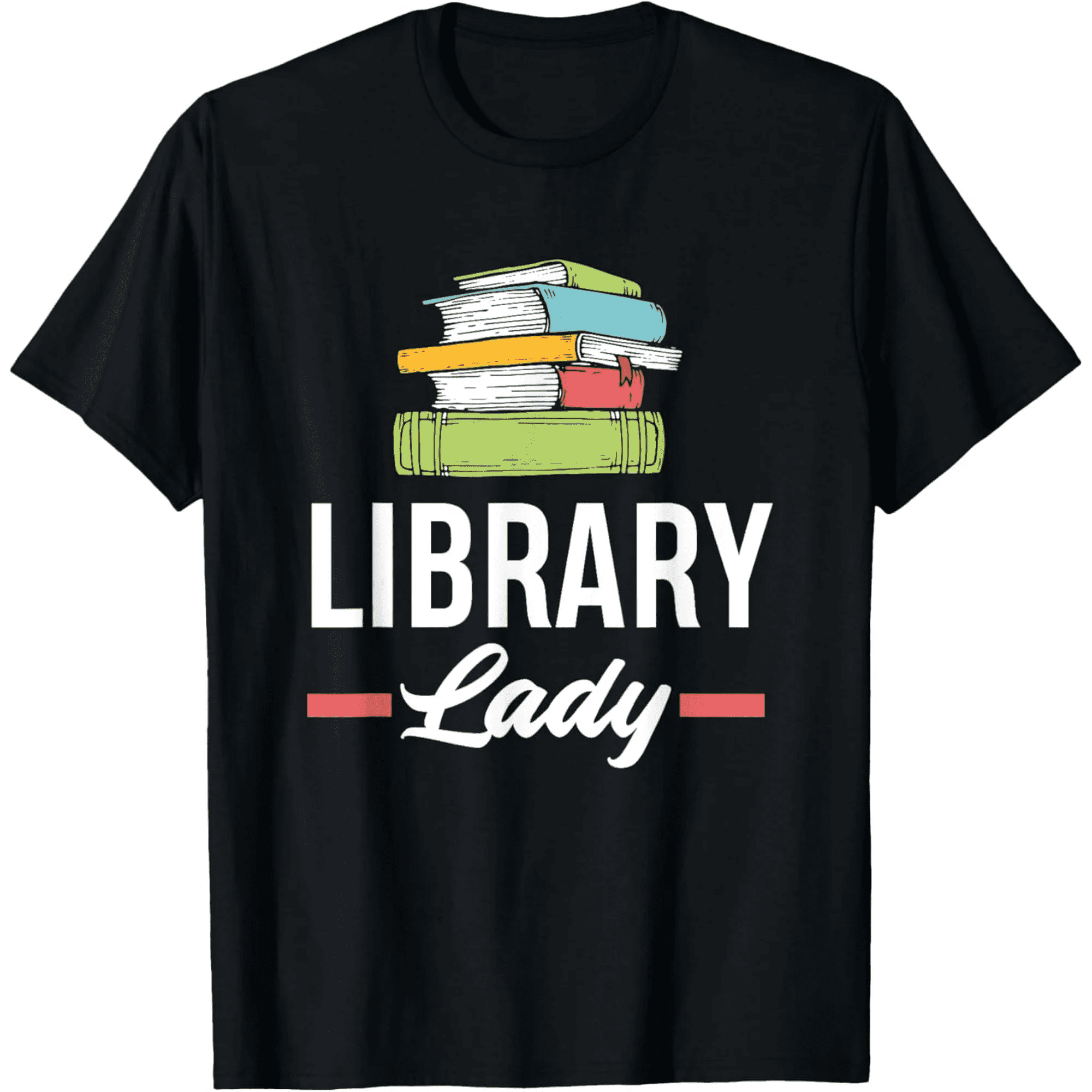 100% pure cotton short-sleeved Funny Library Lady Librarian Library ...